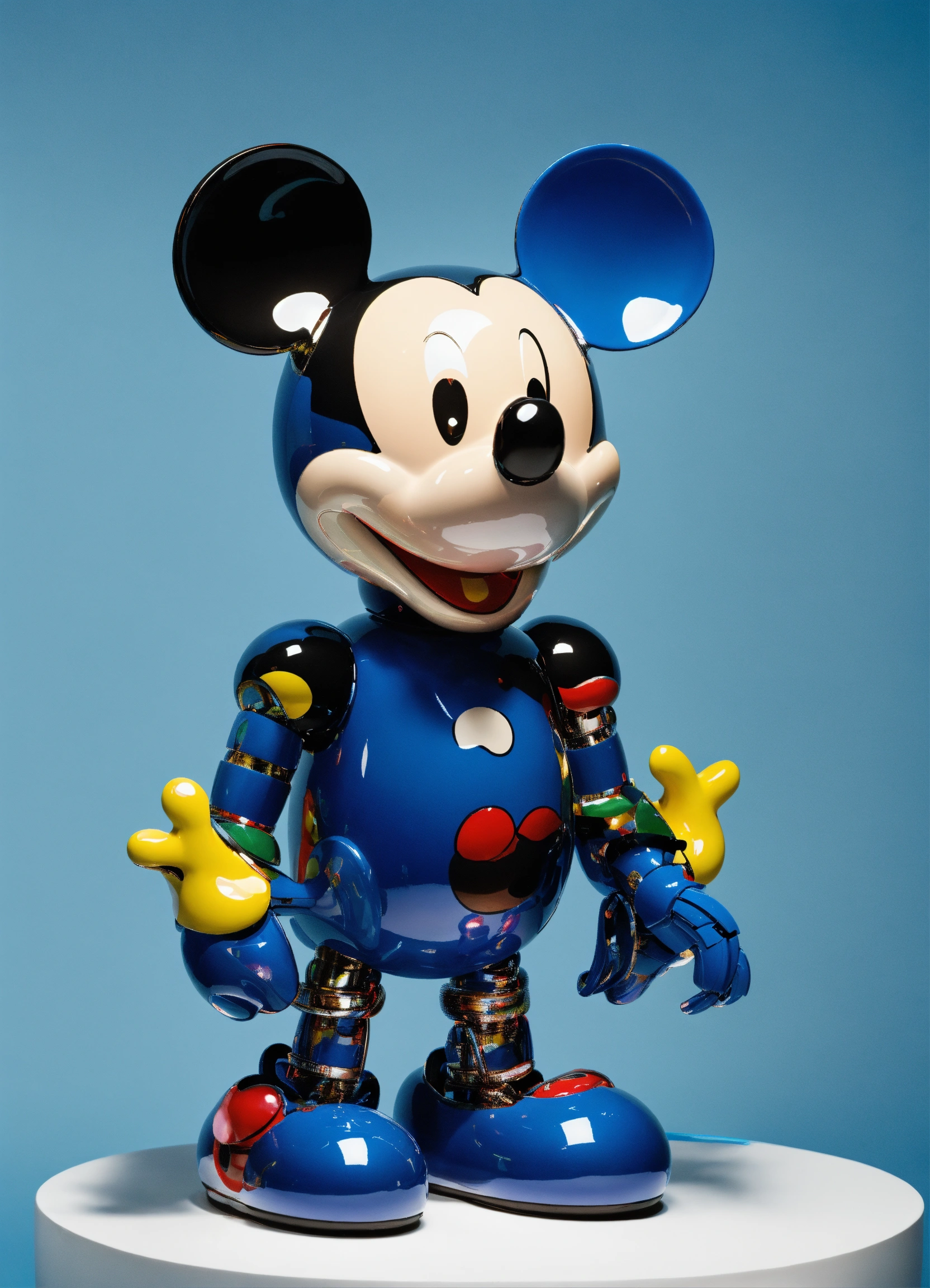 Lexica - Mickey robot jeff koons murakami ceramics pop art blue background