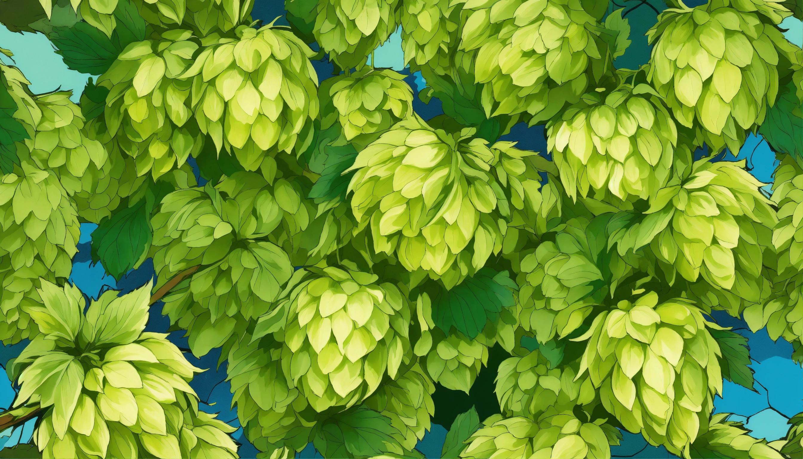 Lexica - Composition of bunches of hops generating a graphic pattern ...