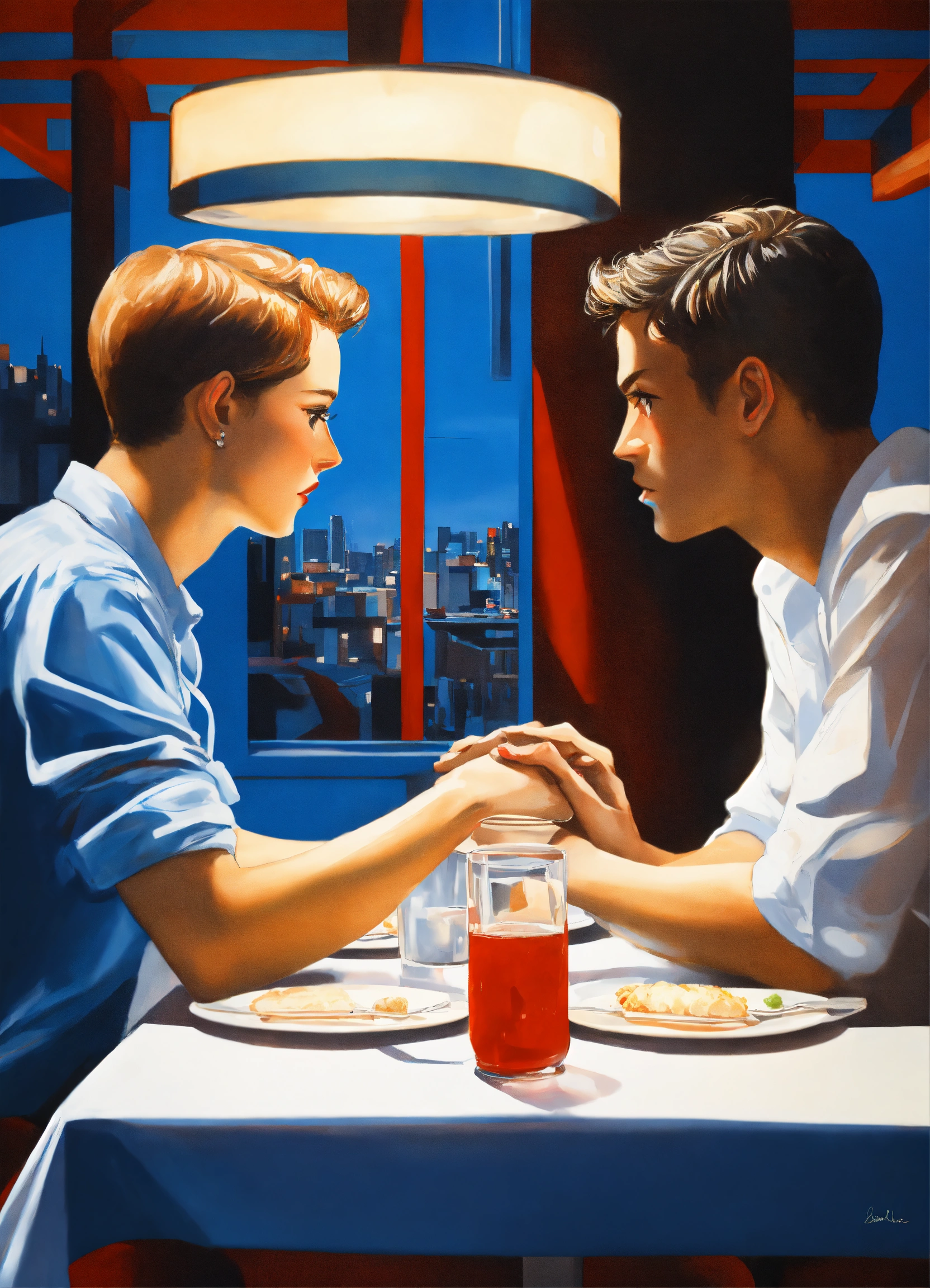 Lexica - Superrealist style, urban futuristic style, two people holding ...