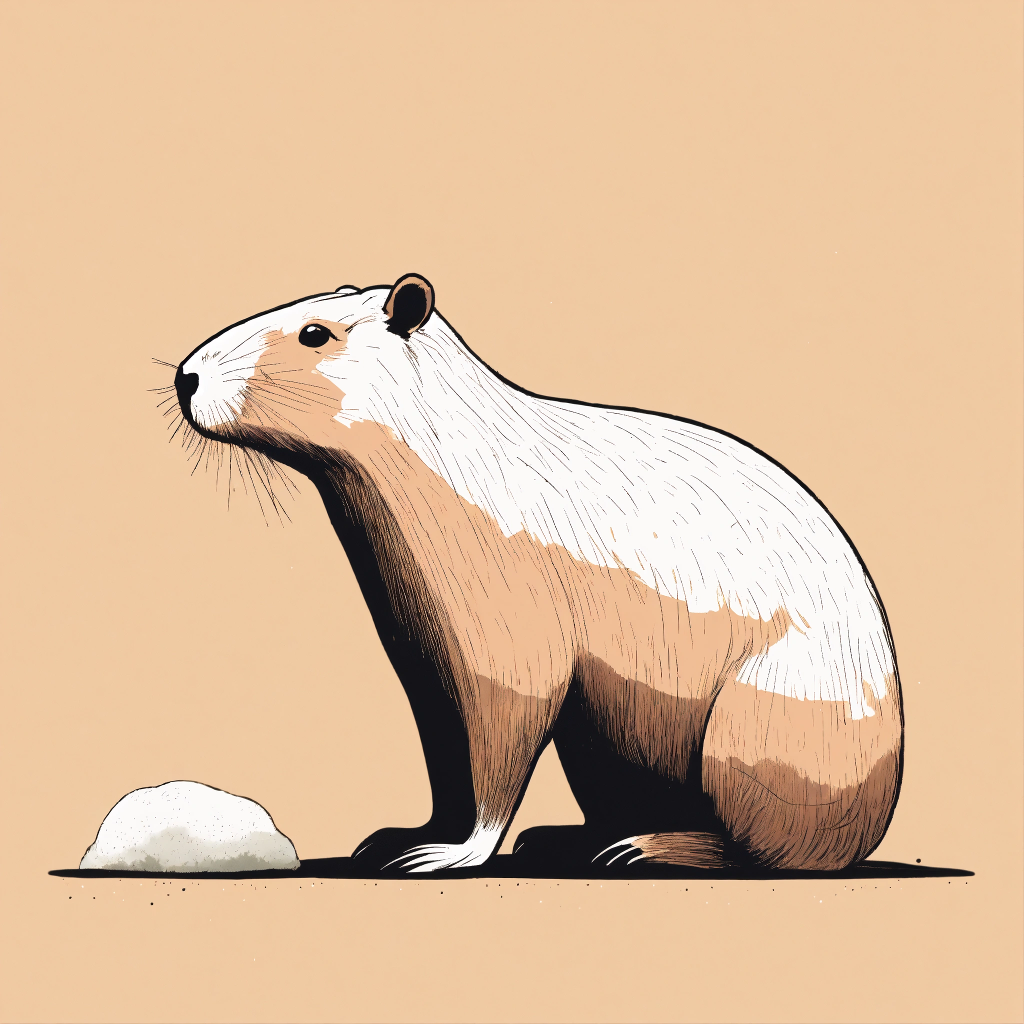Lexica - A cute minimalistic simple capybara side profile Clipart ...