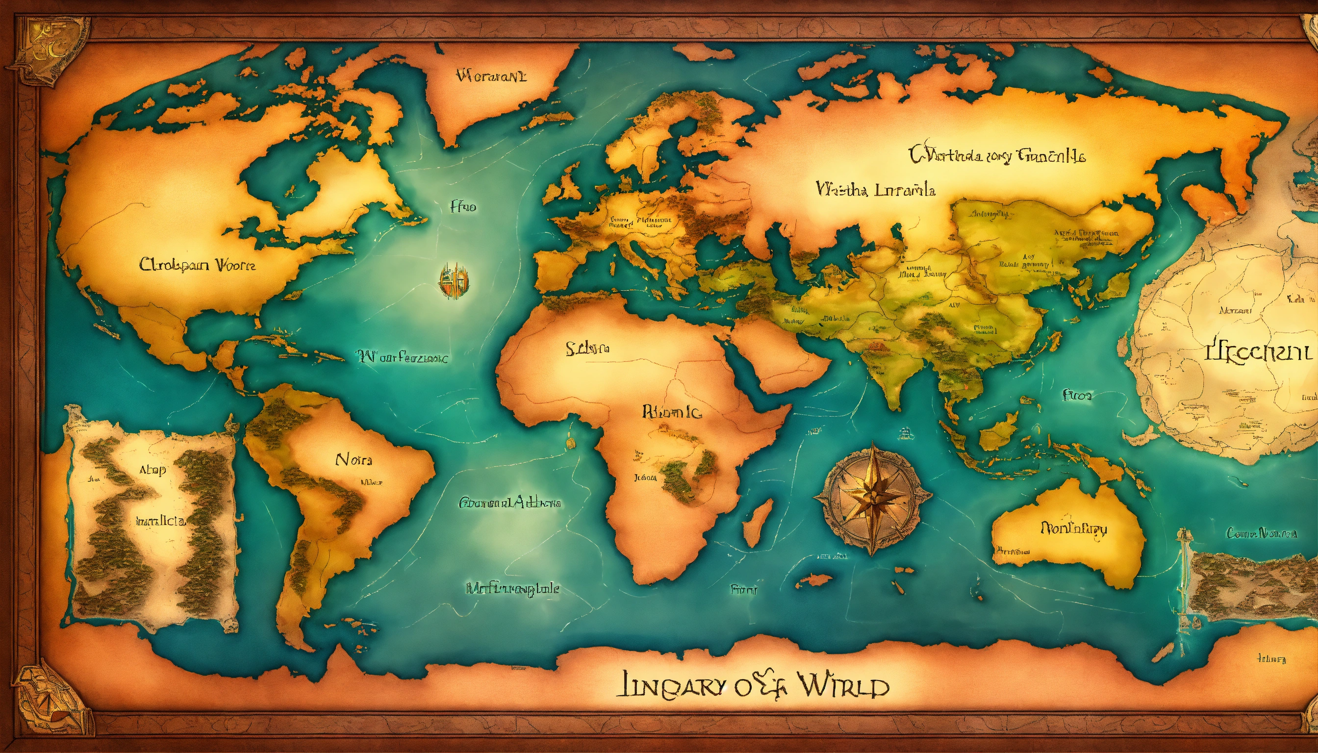 Lexica - A fantasy map of a imaginary fantasy world with diffrent isles ...