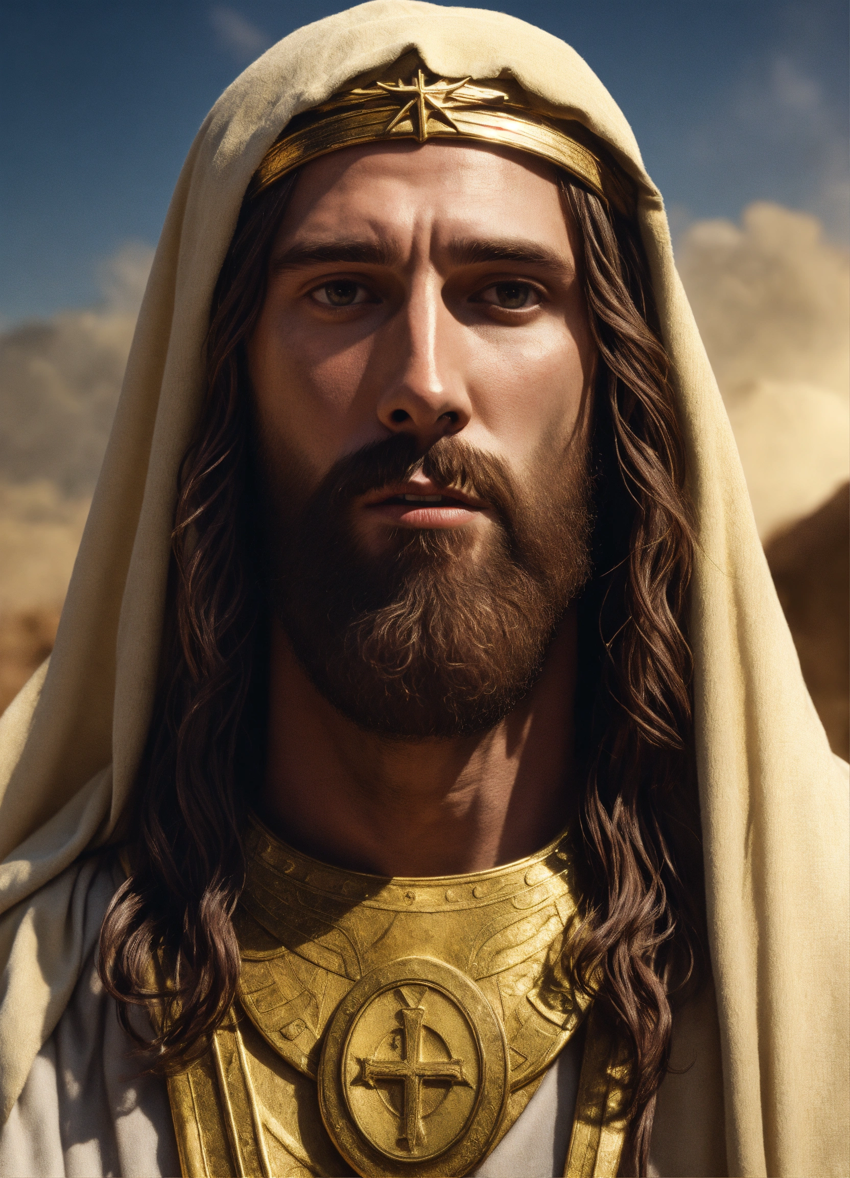 Lexica - Portrait of jesus christ who looks like Giga chad, 4k, realistic