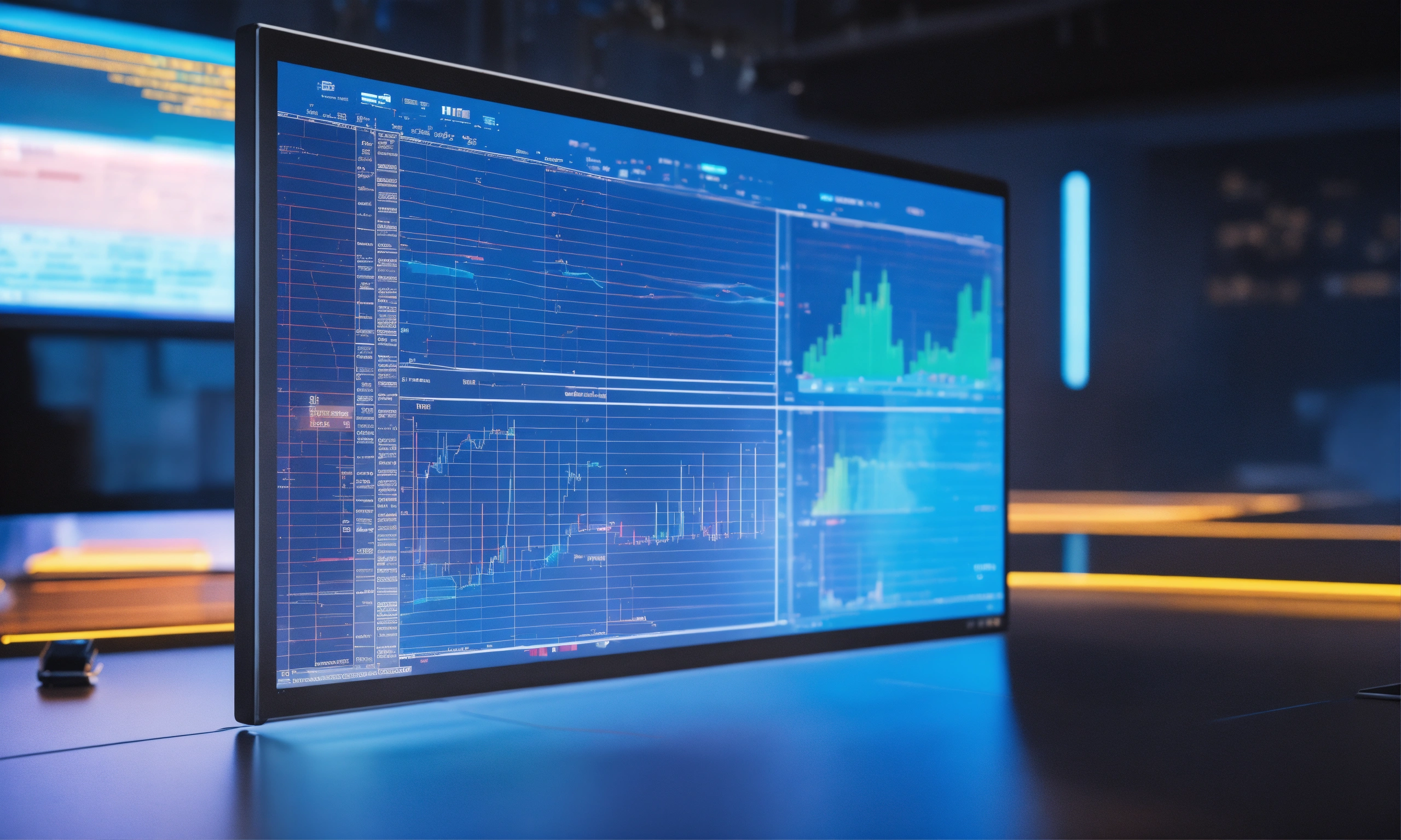 Lexica - Transparent screen with data analyse, blue, 8k, high quality ...