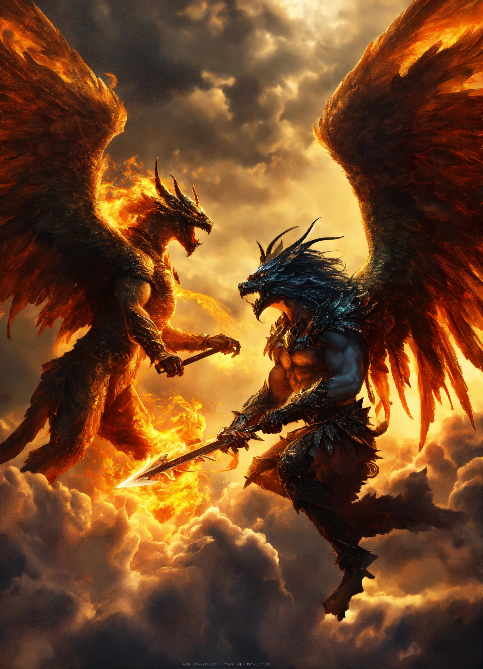 Lexica - Armies of angels and demons fighting in the skytwo smoke ...