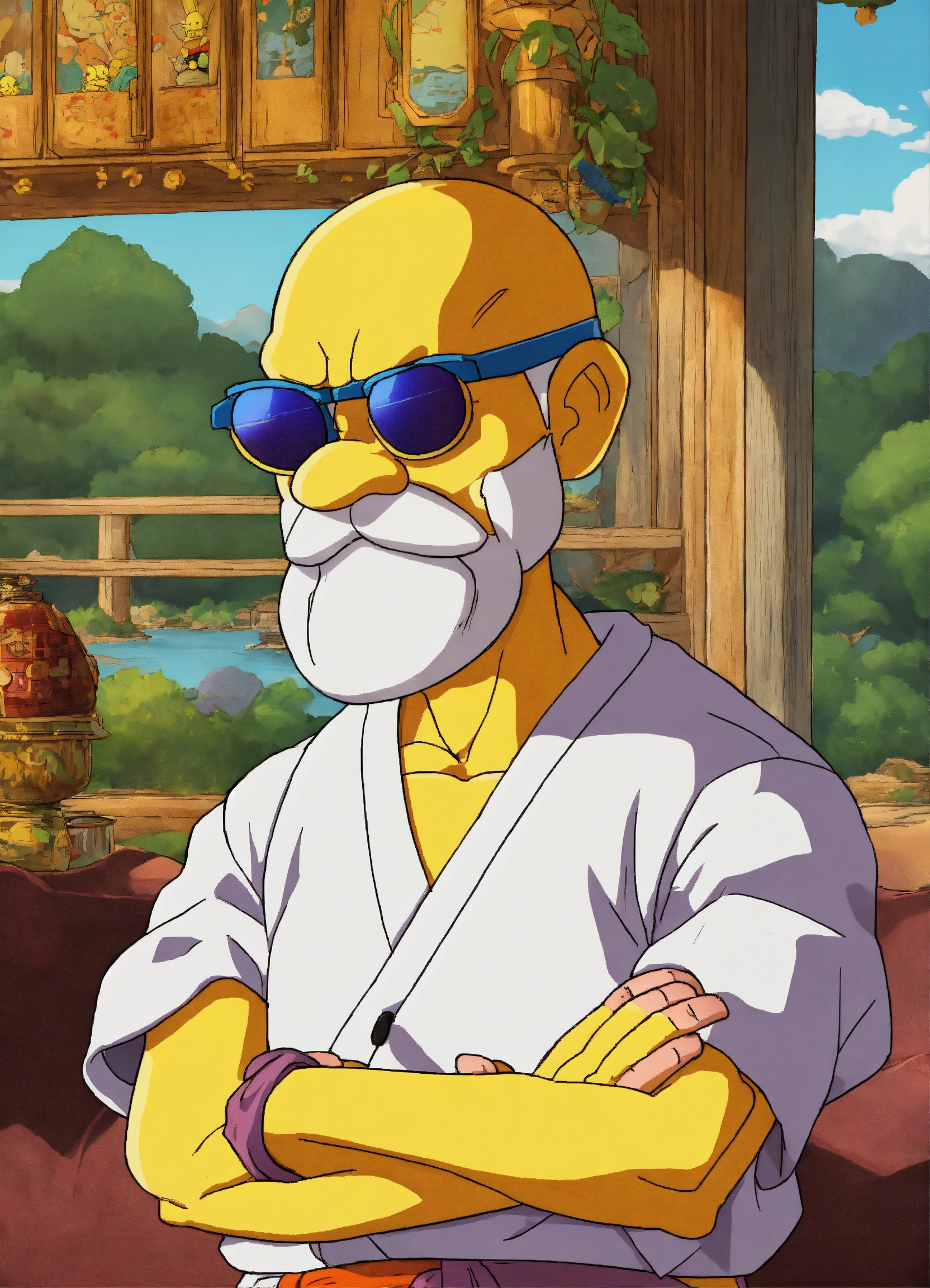 Lexica - Dbz master roshi as a simpson show character