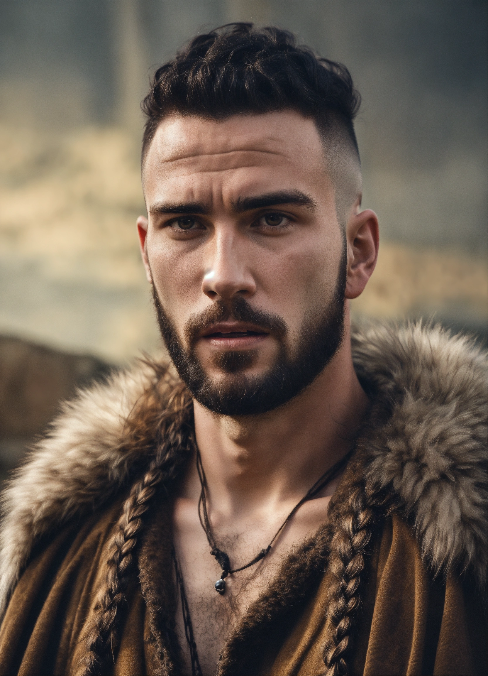 Lexica - In photographic style a rugged scruffy pale german male black ...