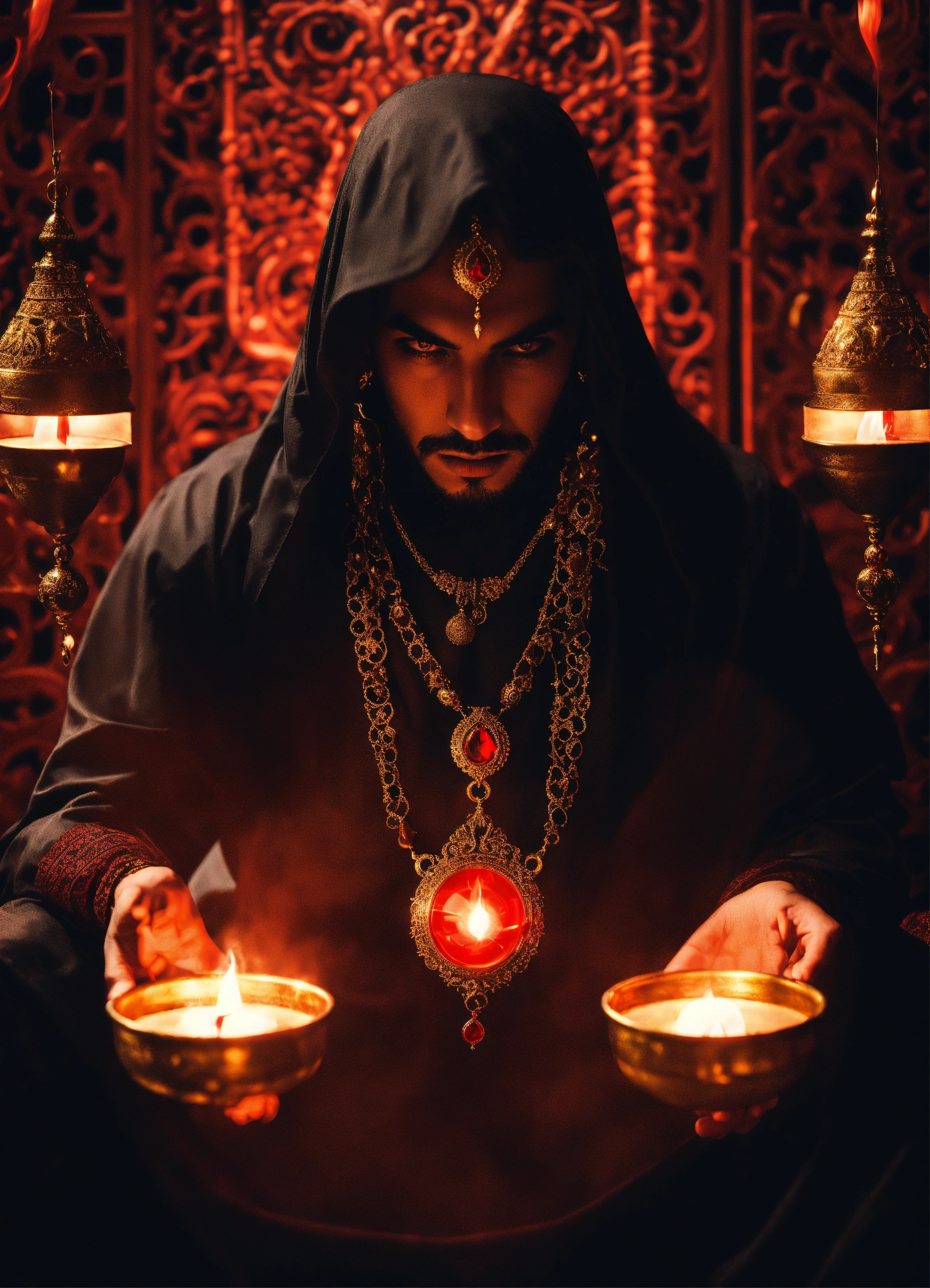 Lexica - Sinister and dramatic picture of a young handsome Arabic ...