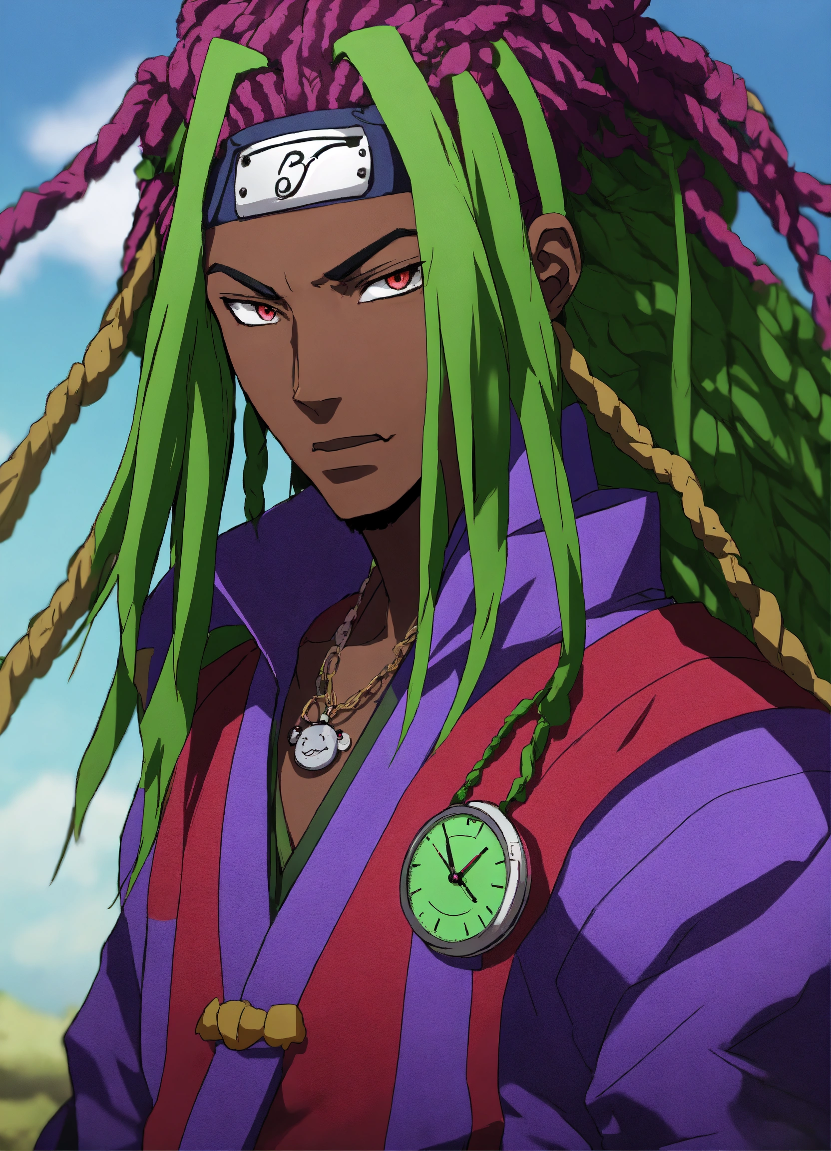 Lexica - African Naruto sage mode Chinoike anime character, fit build ...