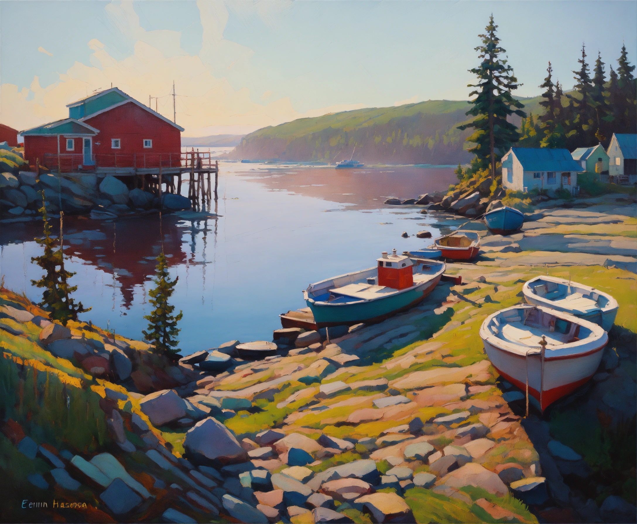 Lexica - Ocean, seashore, gaspé cliff, labrador landscape, rpg style ...