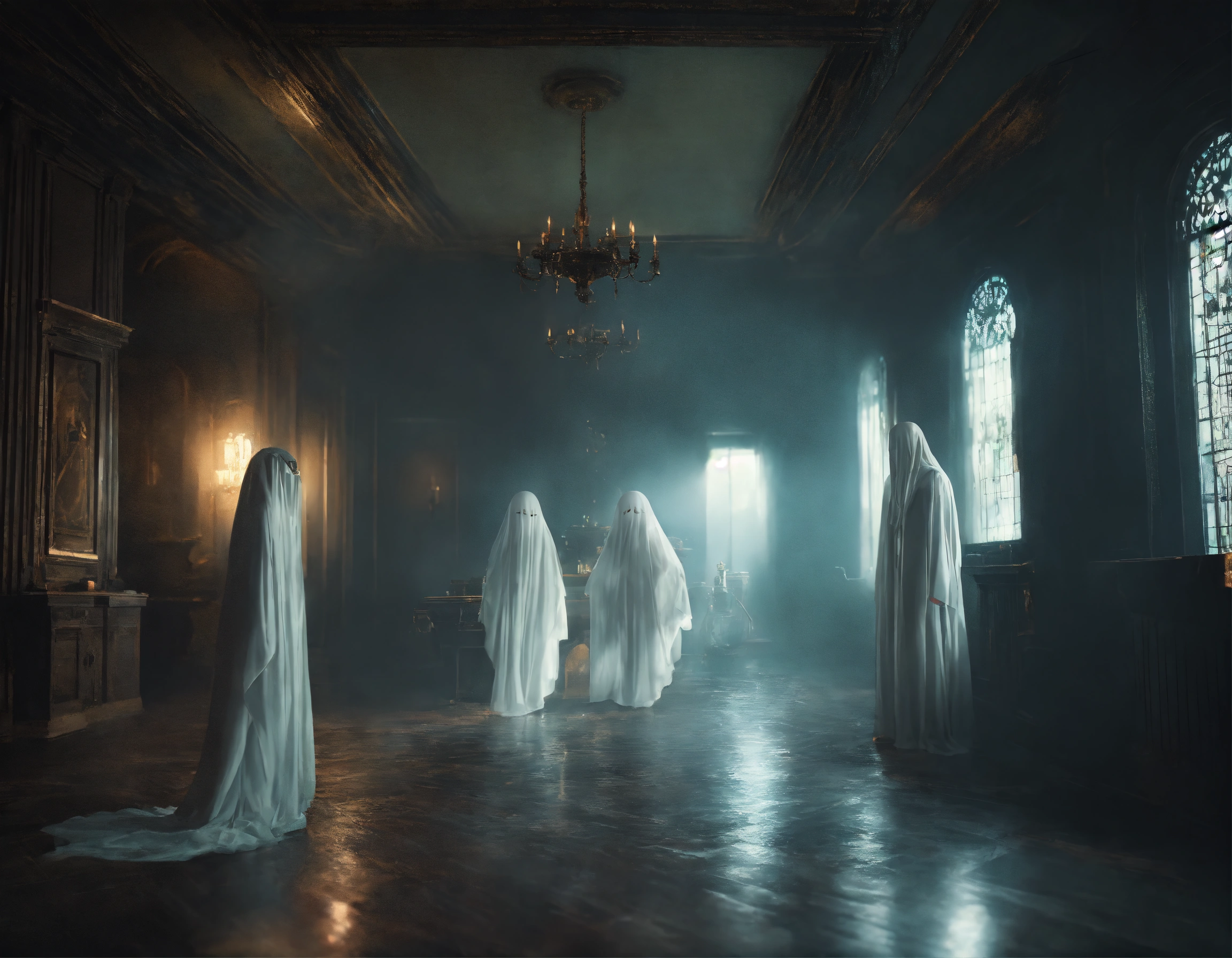 Lexica - Some ghosts in an afterlife dimension, cinematic, realistic, 8k