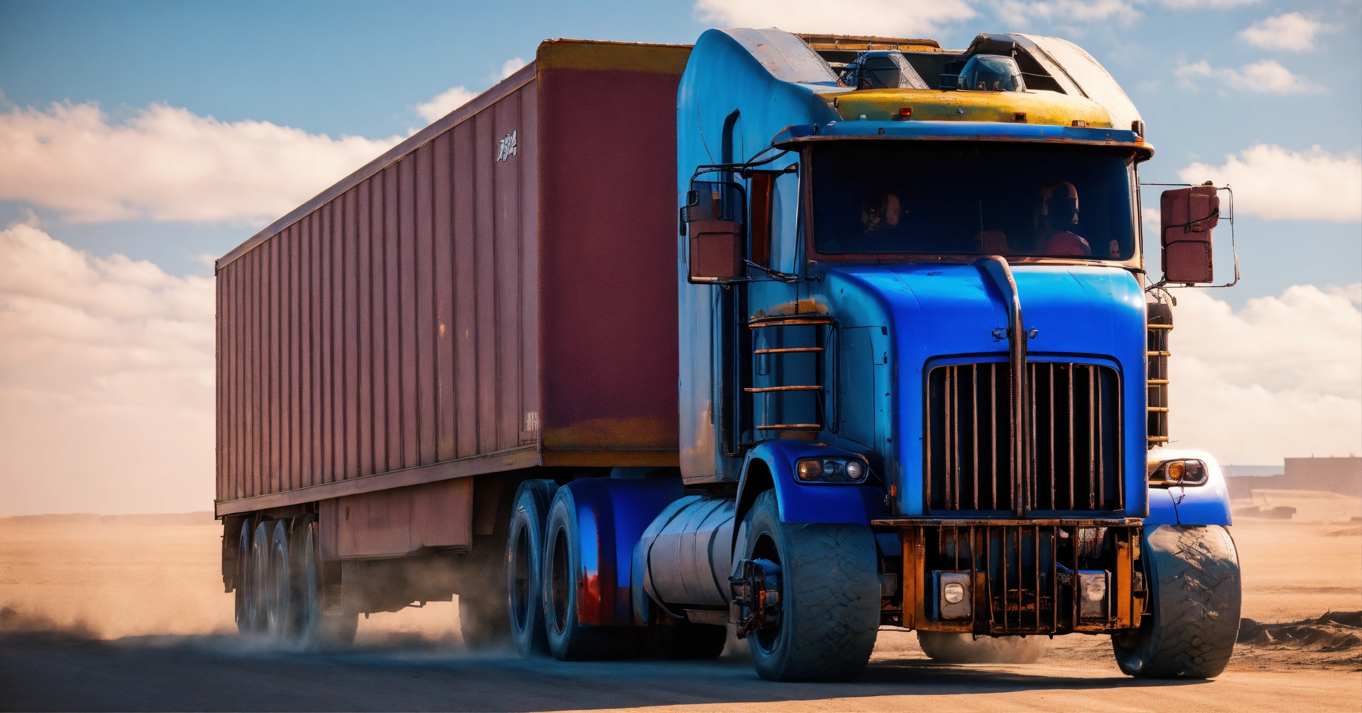 Lexica - Semi truck cyberpunk post-apocalyptic Peterbilt with a ...