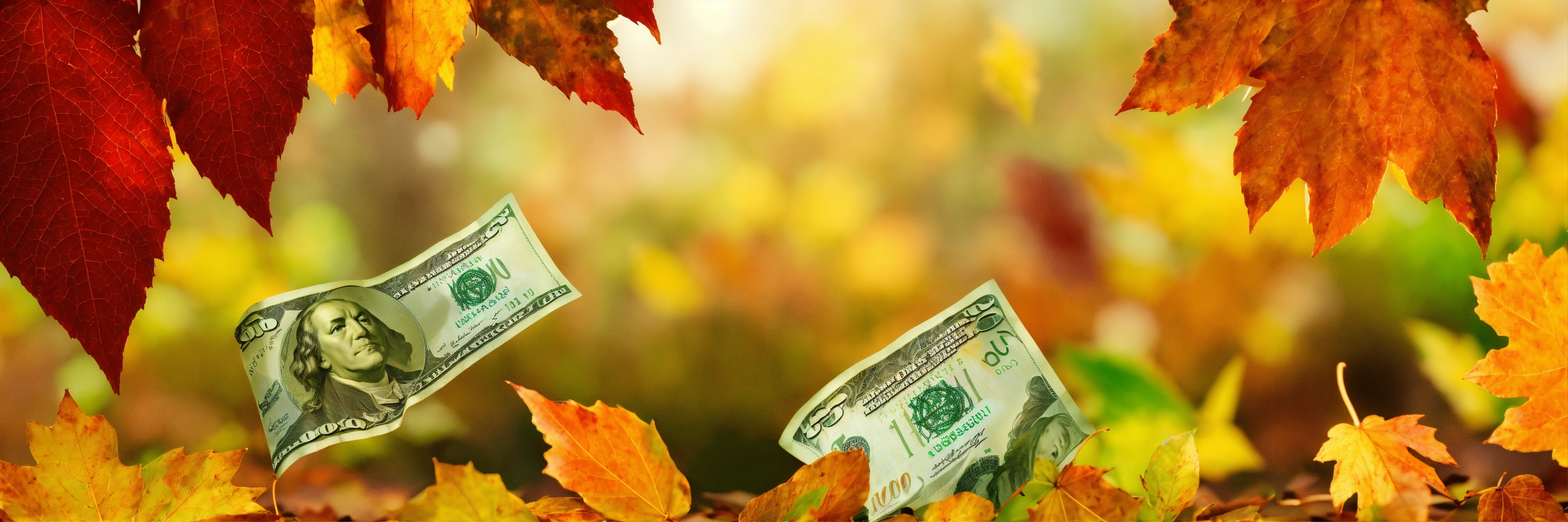 Lexica - Autumn. Falling leaves that turn into dollars.