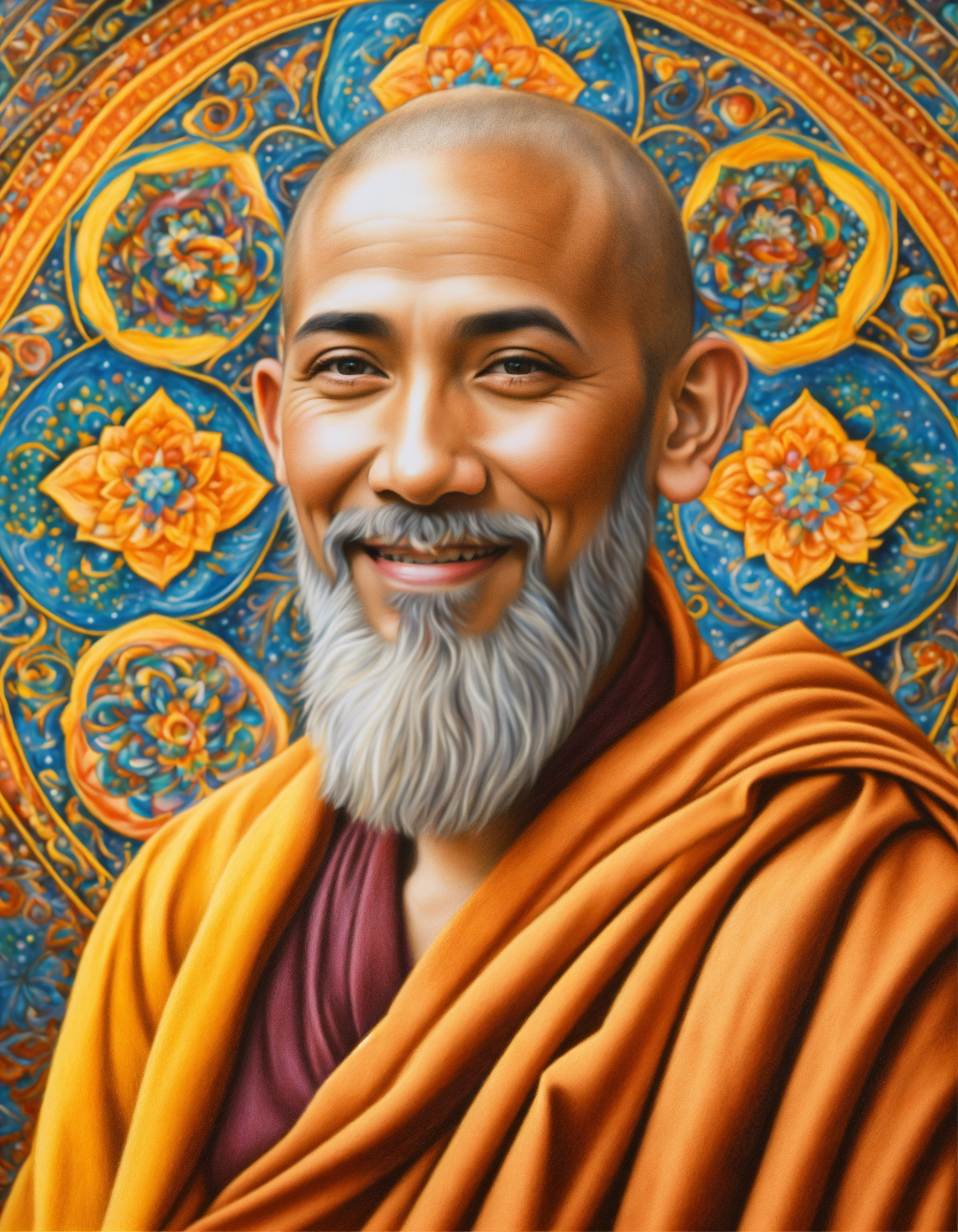 Lexica - Realistic painted colored pencil drawing of Portrait of a monk ...