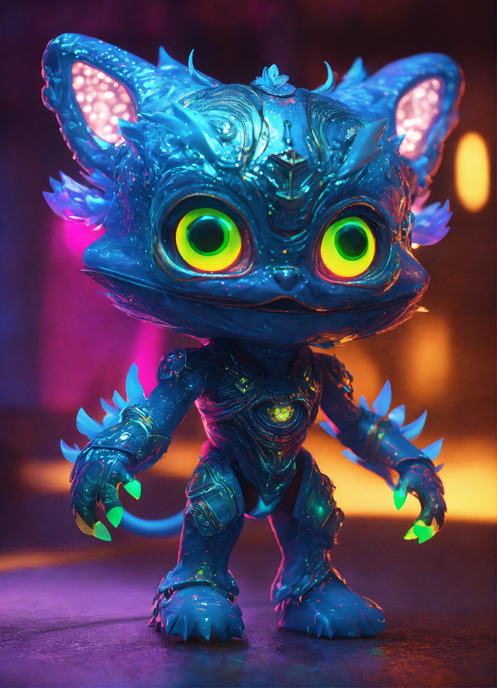 Lexica - Gelly cute adorable alien monster, full-body, neon glow colors ...