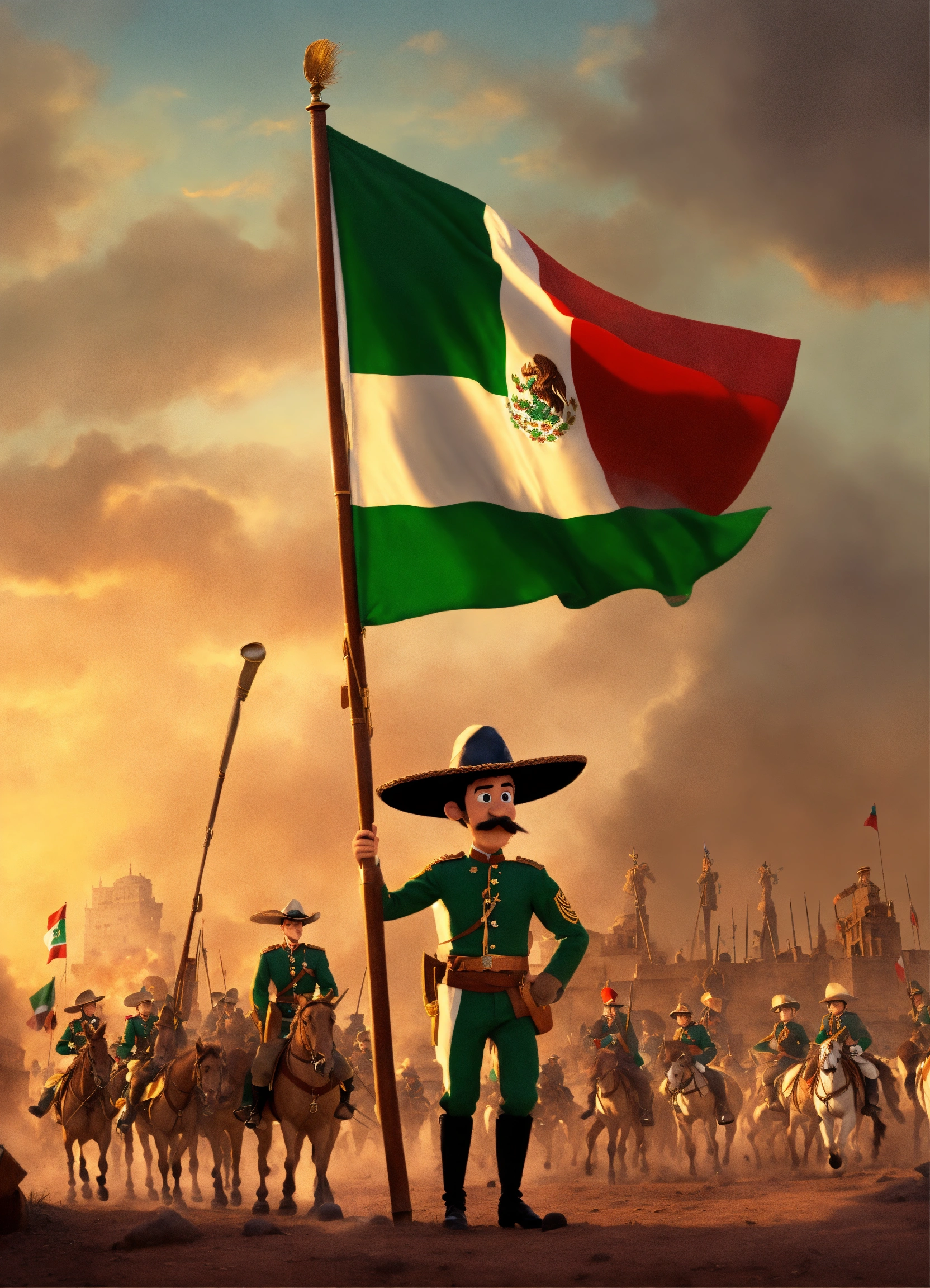 Lexica - Pixar animation of mexico war for independence, pixar style ...