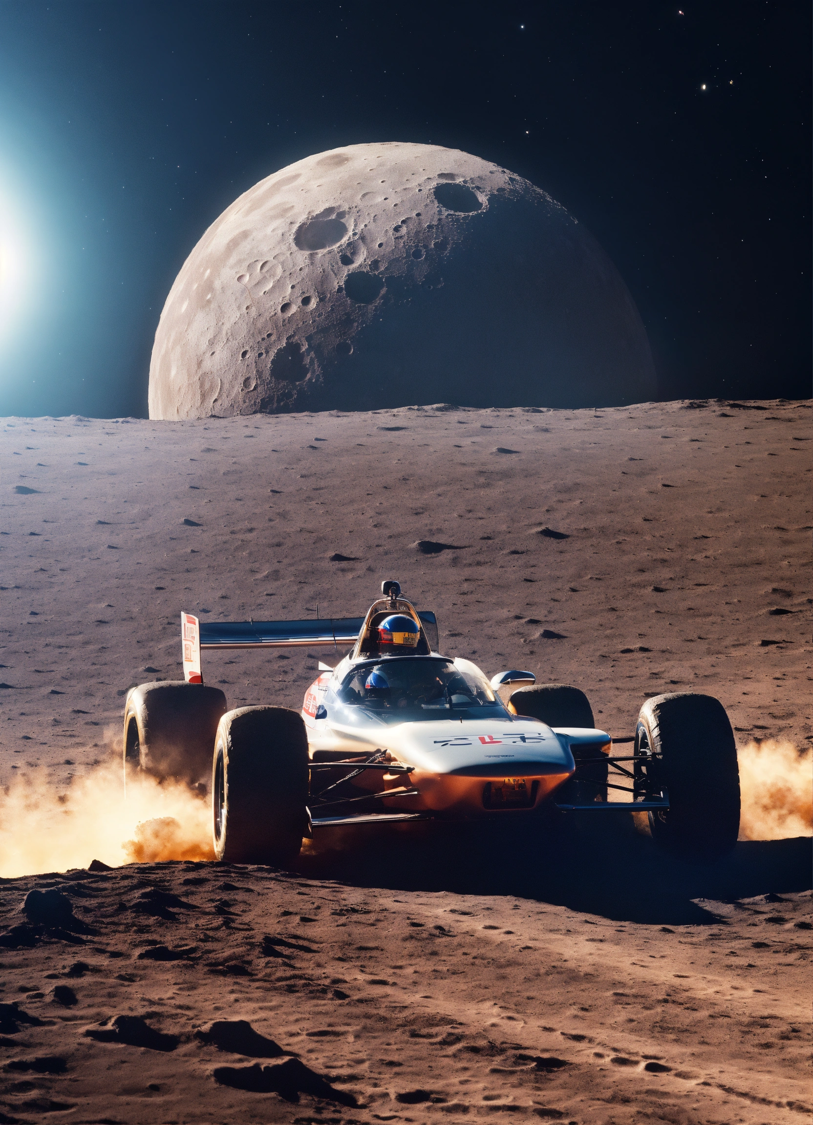 Lexica - Elon musk formula 1 on the moon