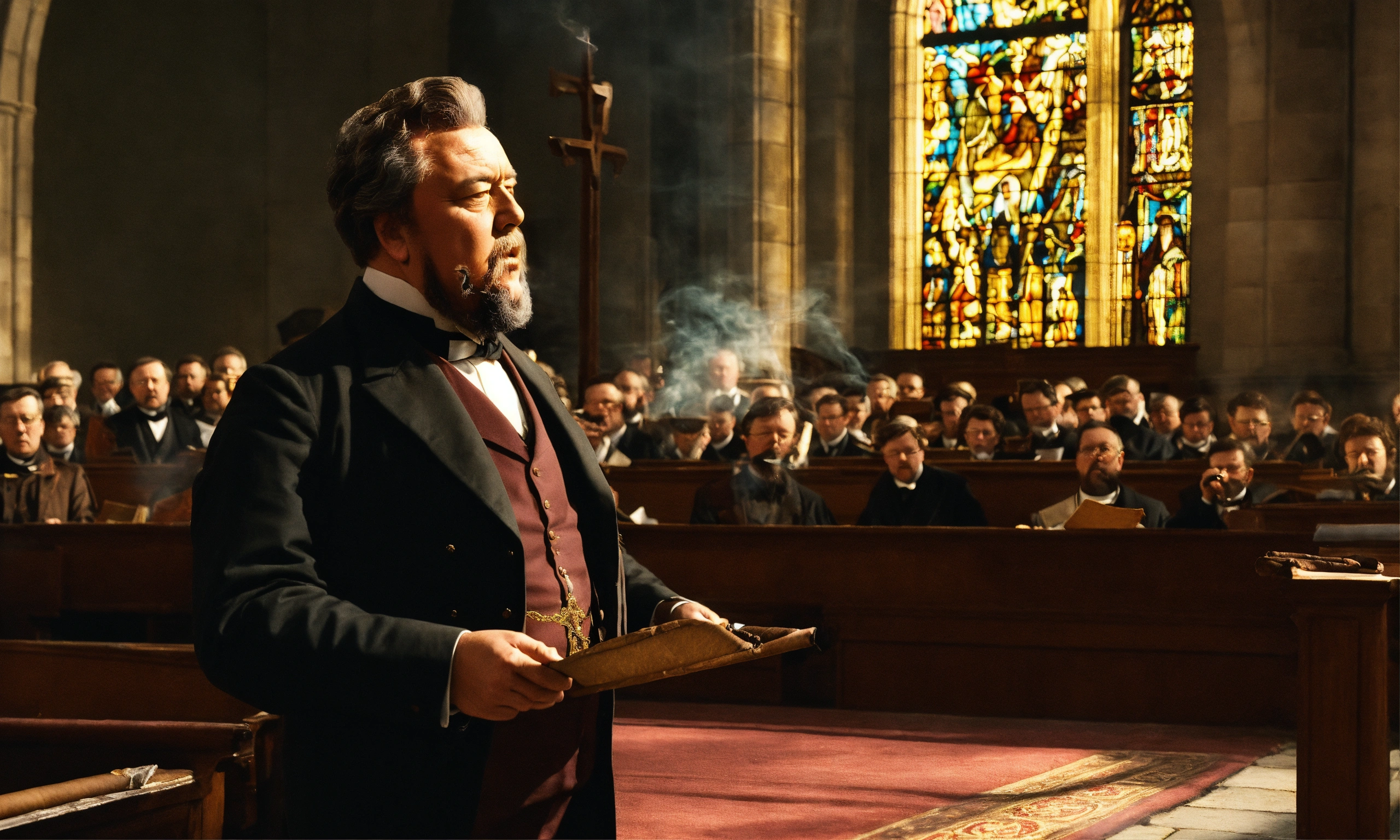 Lexica - Charles Spurgeon, photorealistic, preaching a sermon at a ...