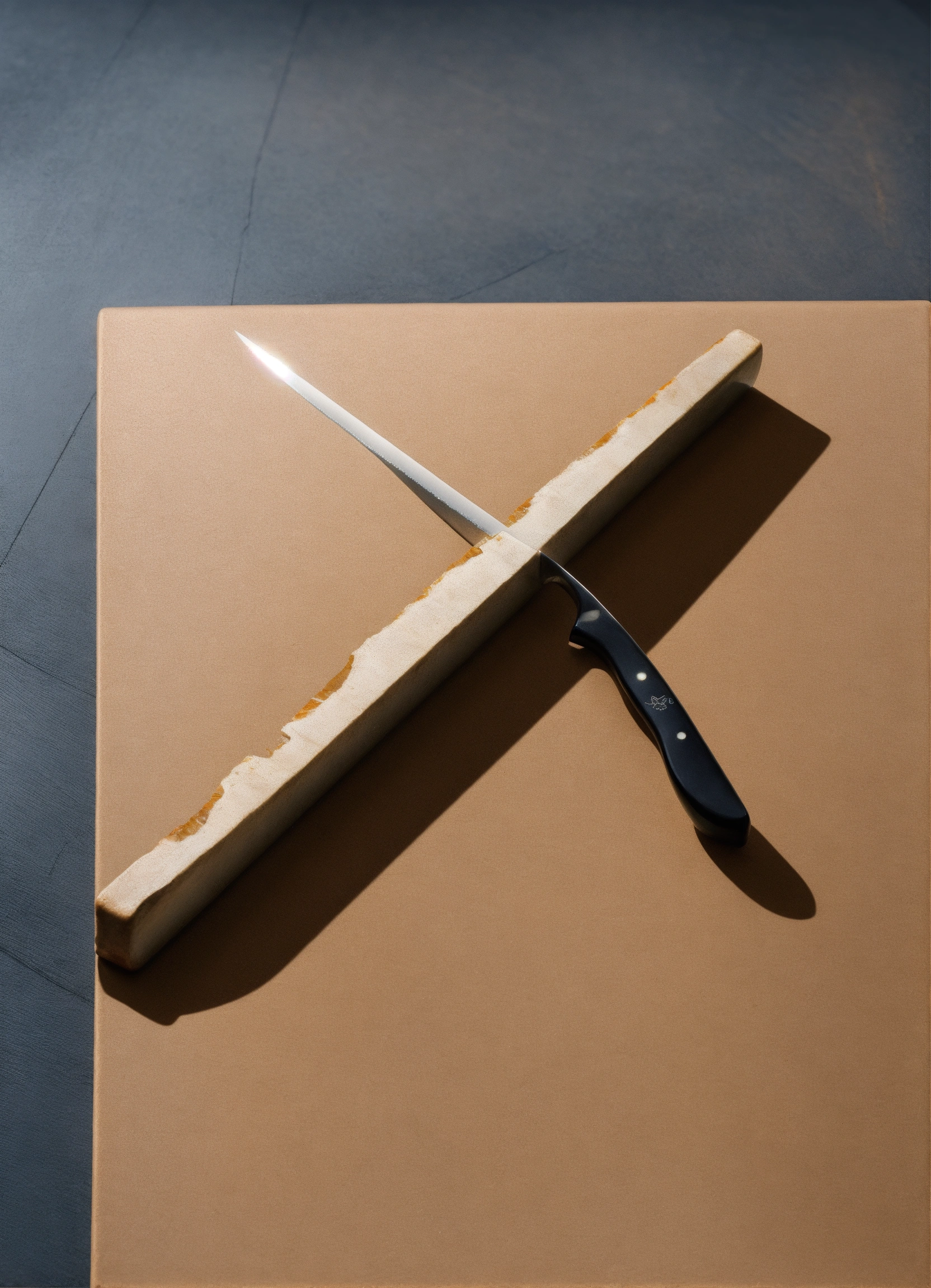 Lexica - Draw an illusion of a knife cut in canvas