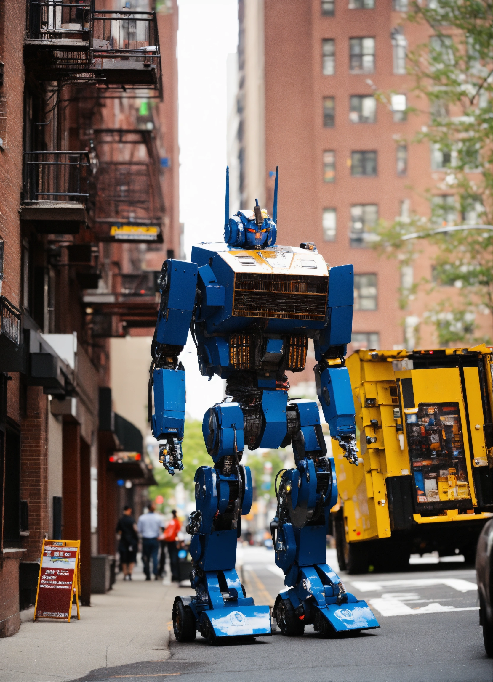 Lexica - In this photograph taken in a street in New York a building ...