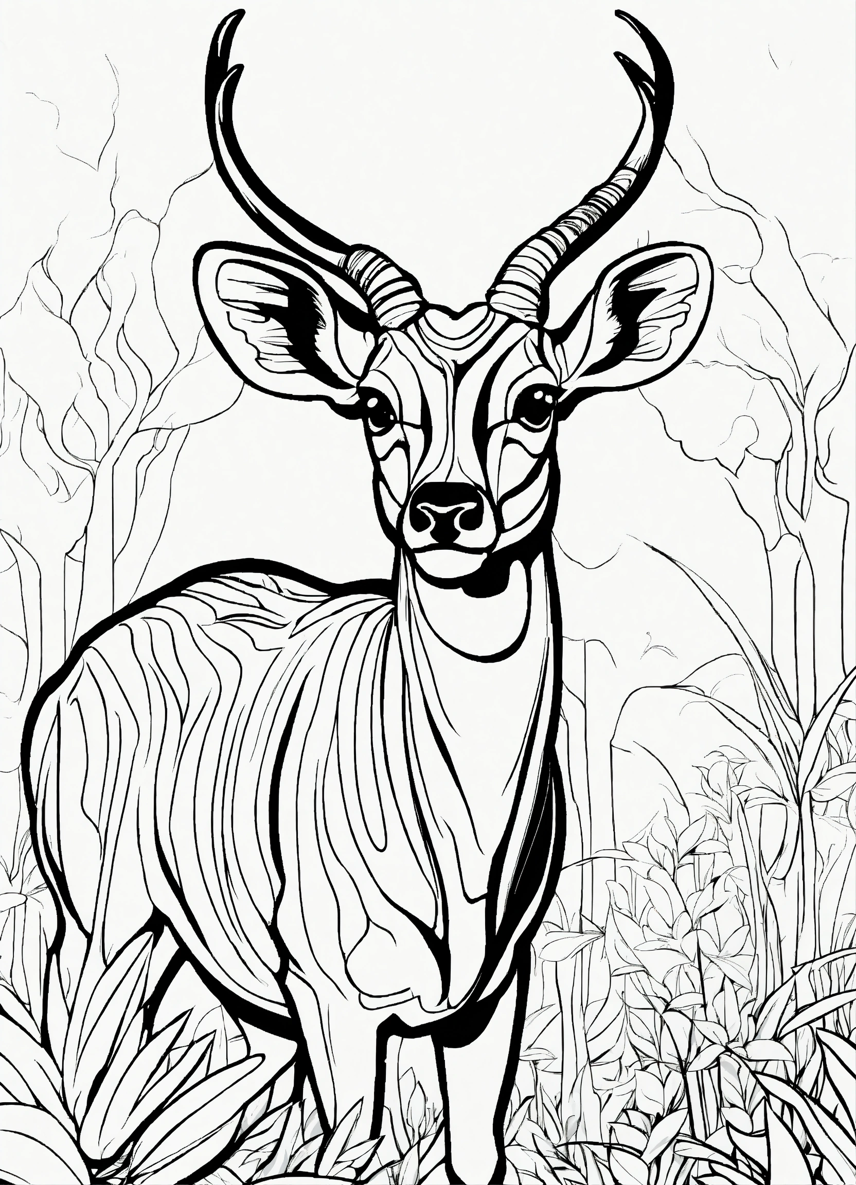 Lexica - Generate a cute Kudu, resolution, cartoon-sticker style with ...