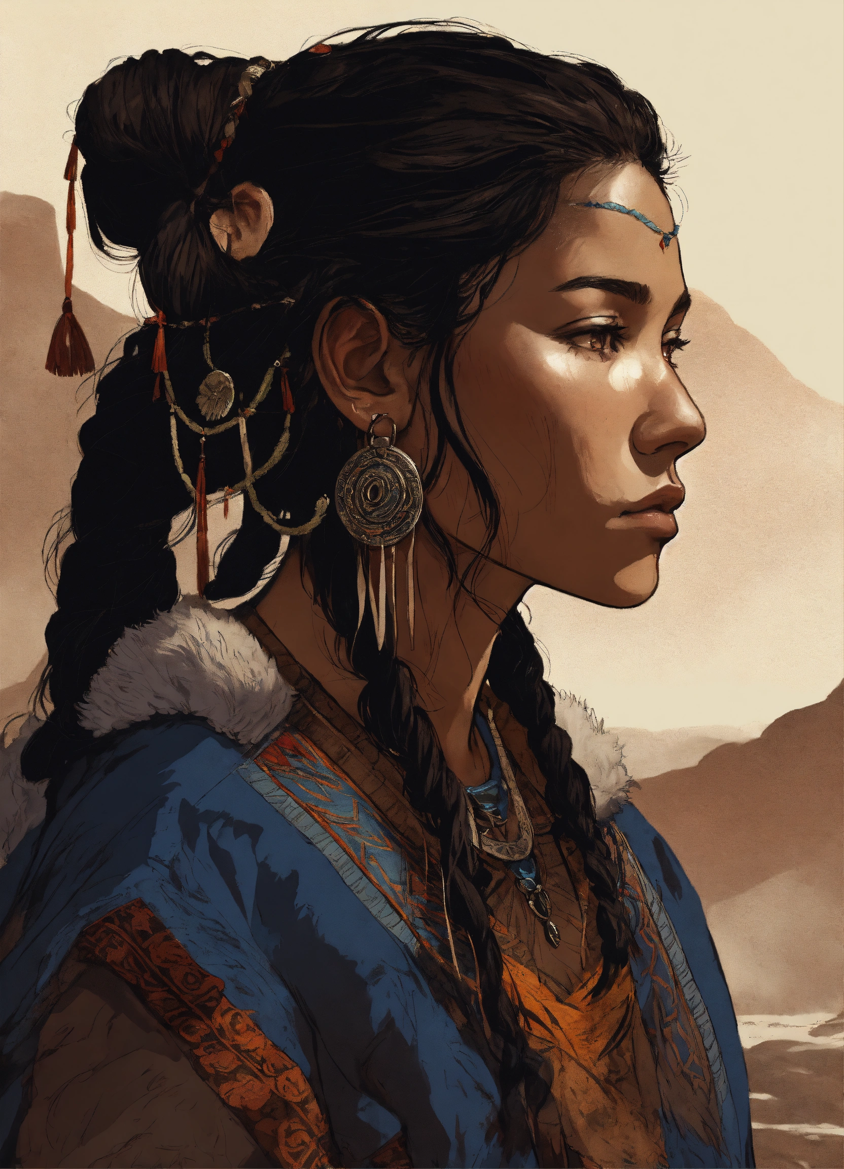 Lexica - Illustration of a young Sámi woman in the style of Bernie ...