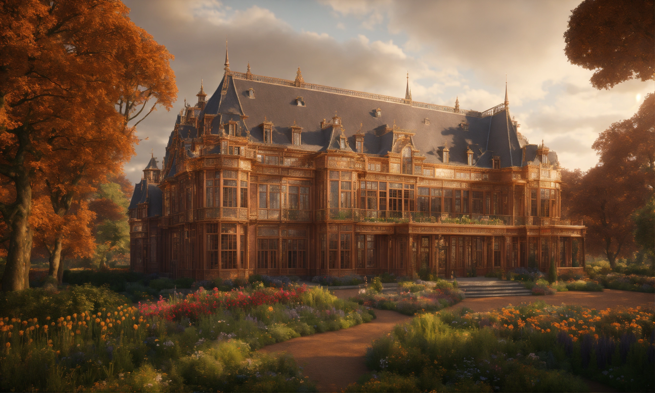 Lexica - Full image of a massive copper palace, dutch architecture, on ...