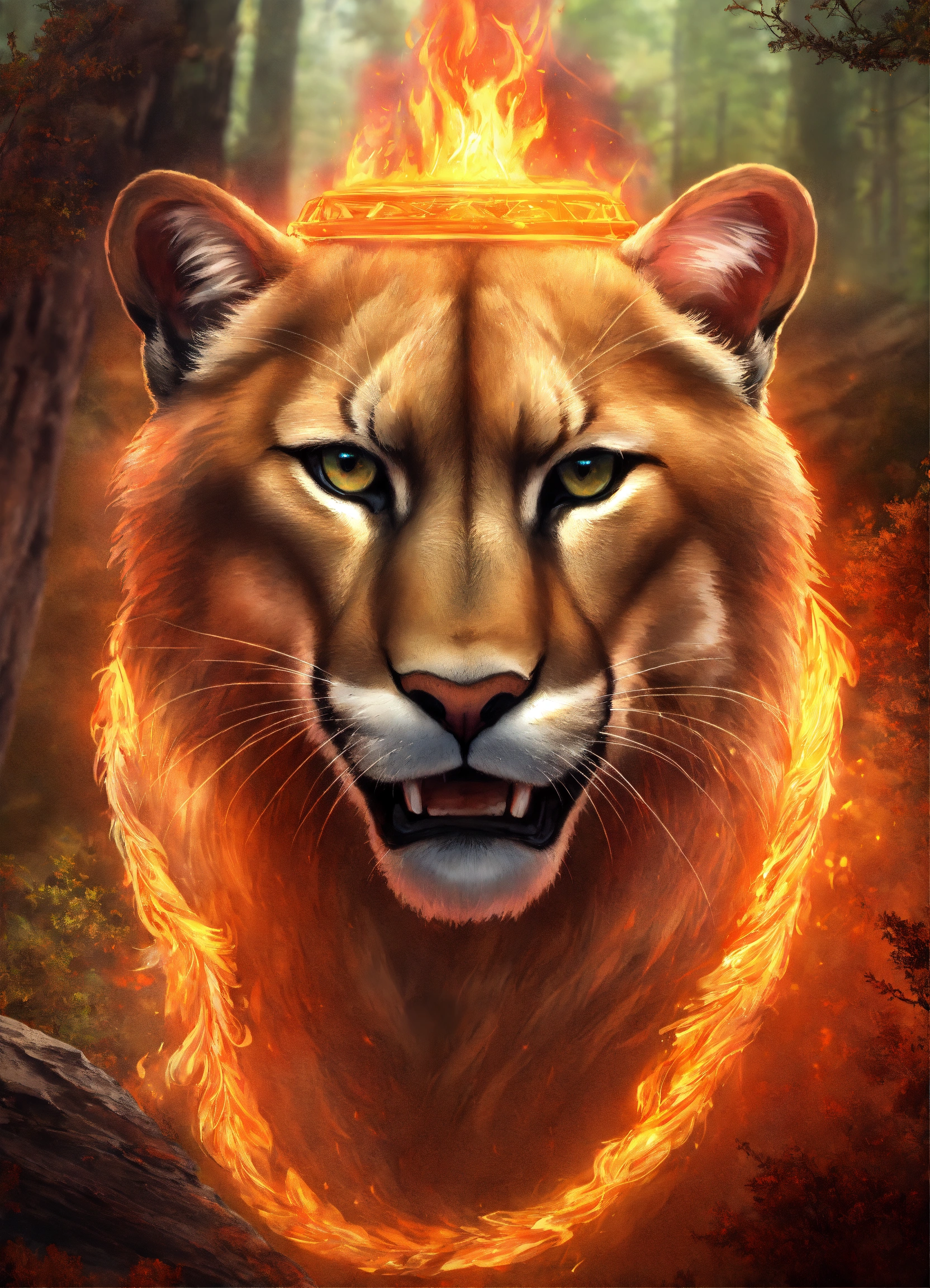 Lexica - Native American animal, mountain lion, shamanic, detailed, 8k ...