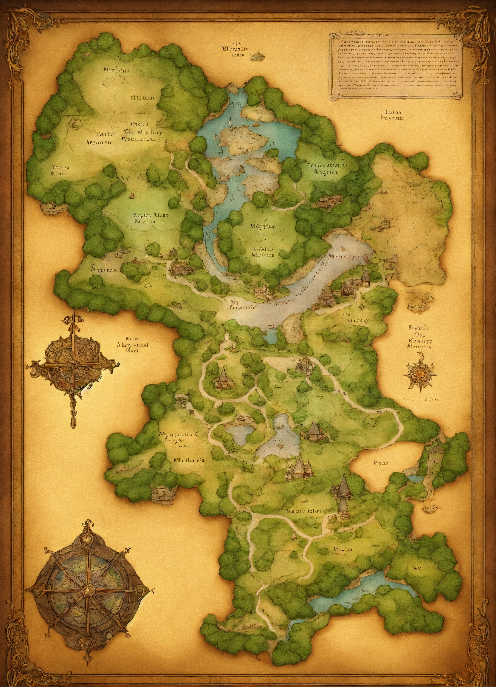 Lexica - Blank fantasy Mystical Magical realm map
