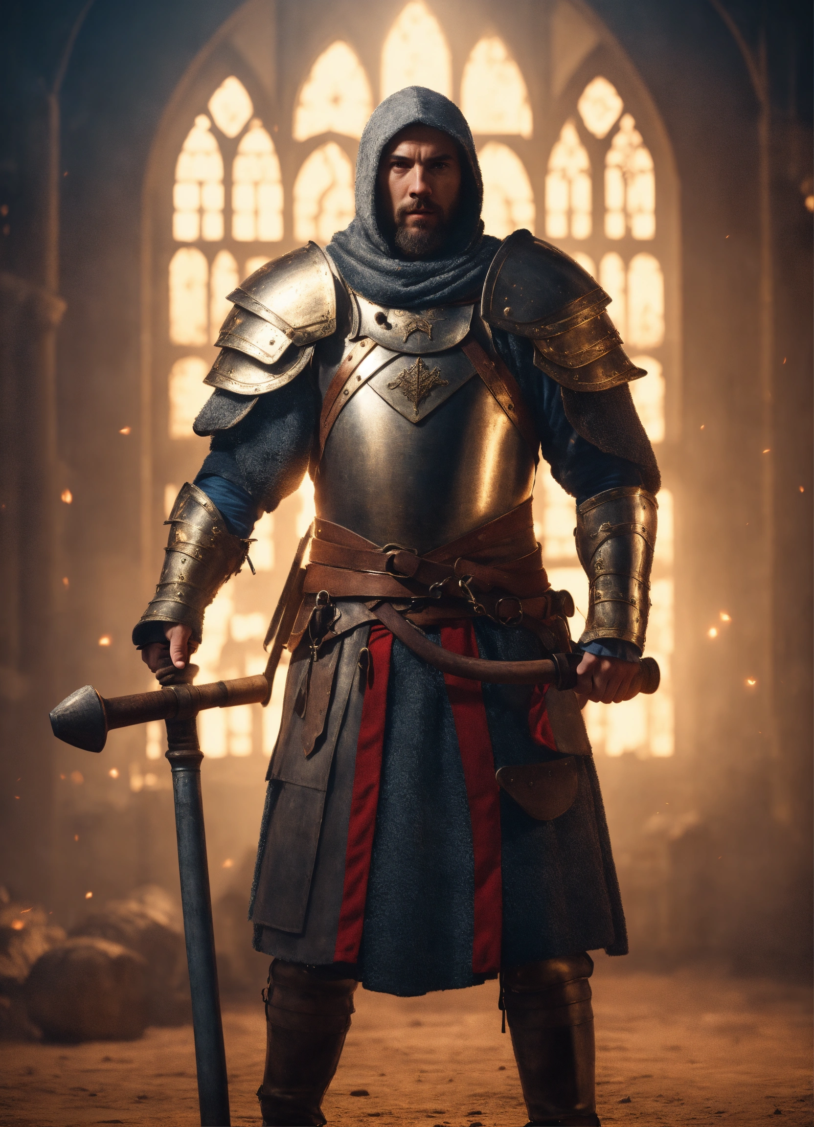 Lexica - A realistic full body portrait of a medieval Fighter with ...