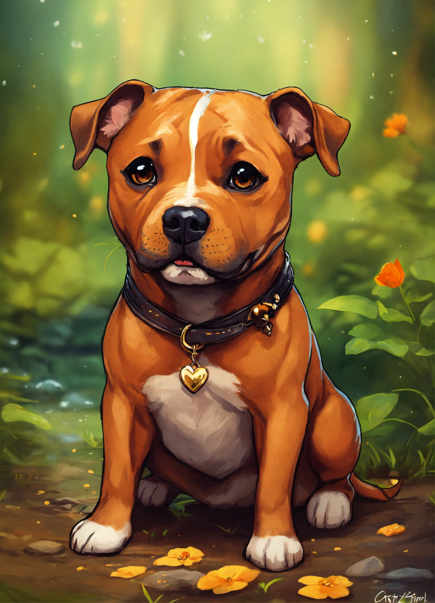 Lexica - Chibi style Staffordshire bull terrier illustration, cute ...