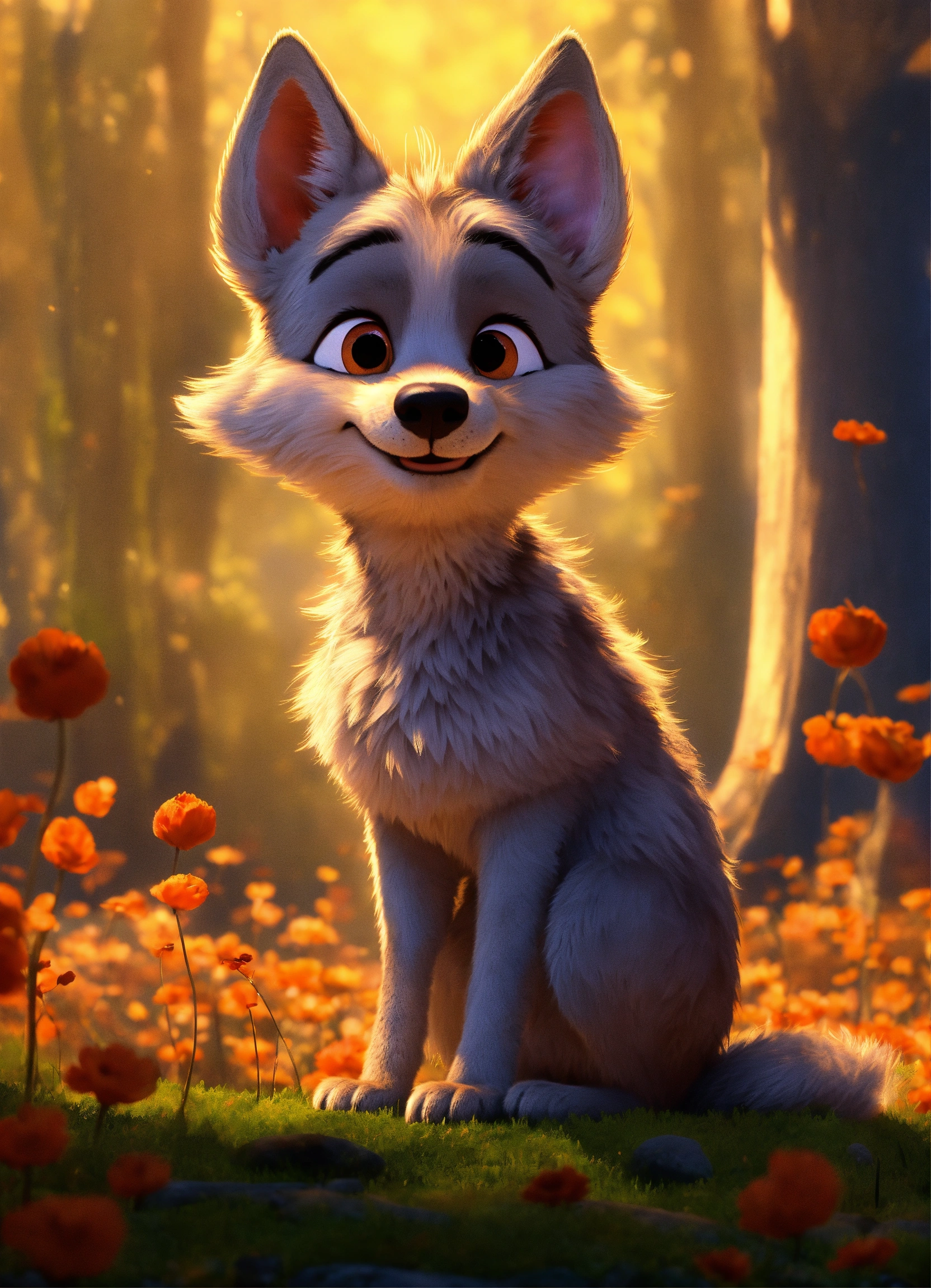 Lexica - Un petit loup trop mignon dans une ambiance magique avec des ...