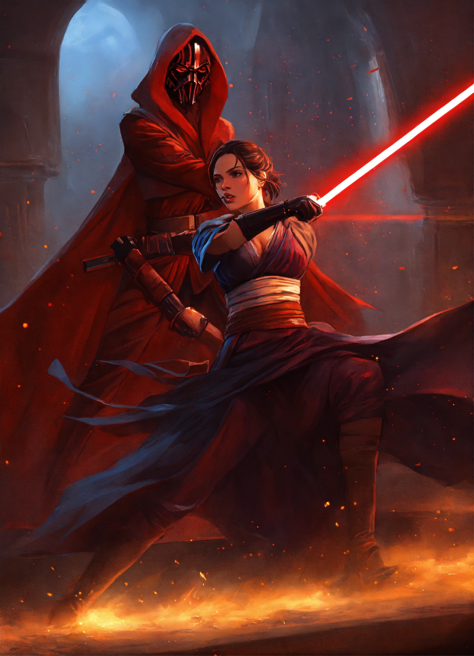 Lexica - Woman Sith fighting with a woman Jedi knight