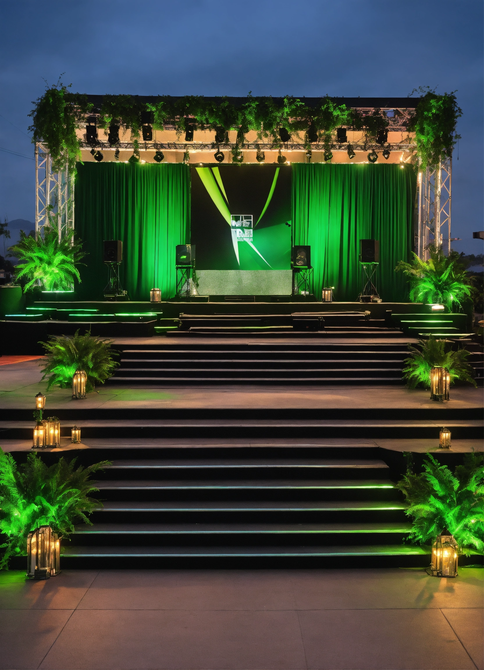 Lexica - Design a medium size outdoor prestigious stage for an awards ...