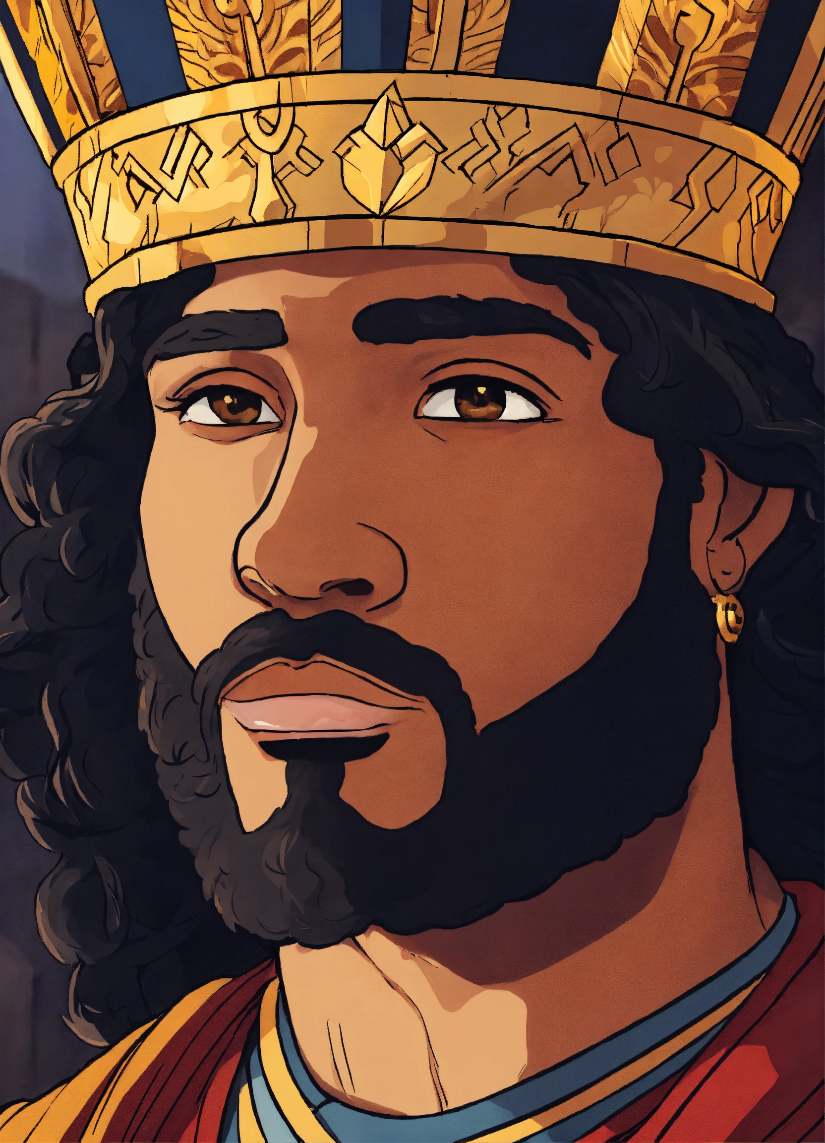 Lexica - 25 year old king jehoiakim from the bible, 2d cartoon, face ...