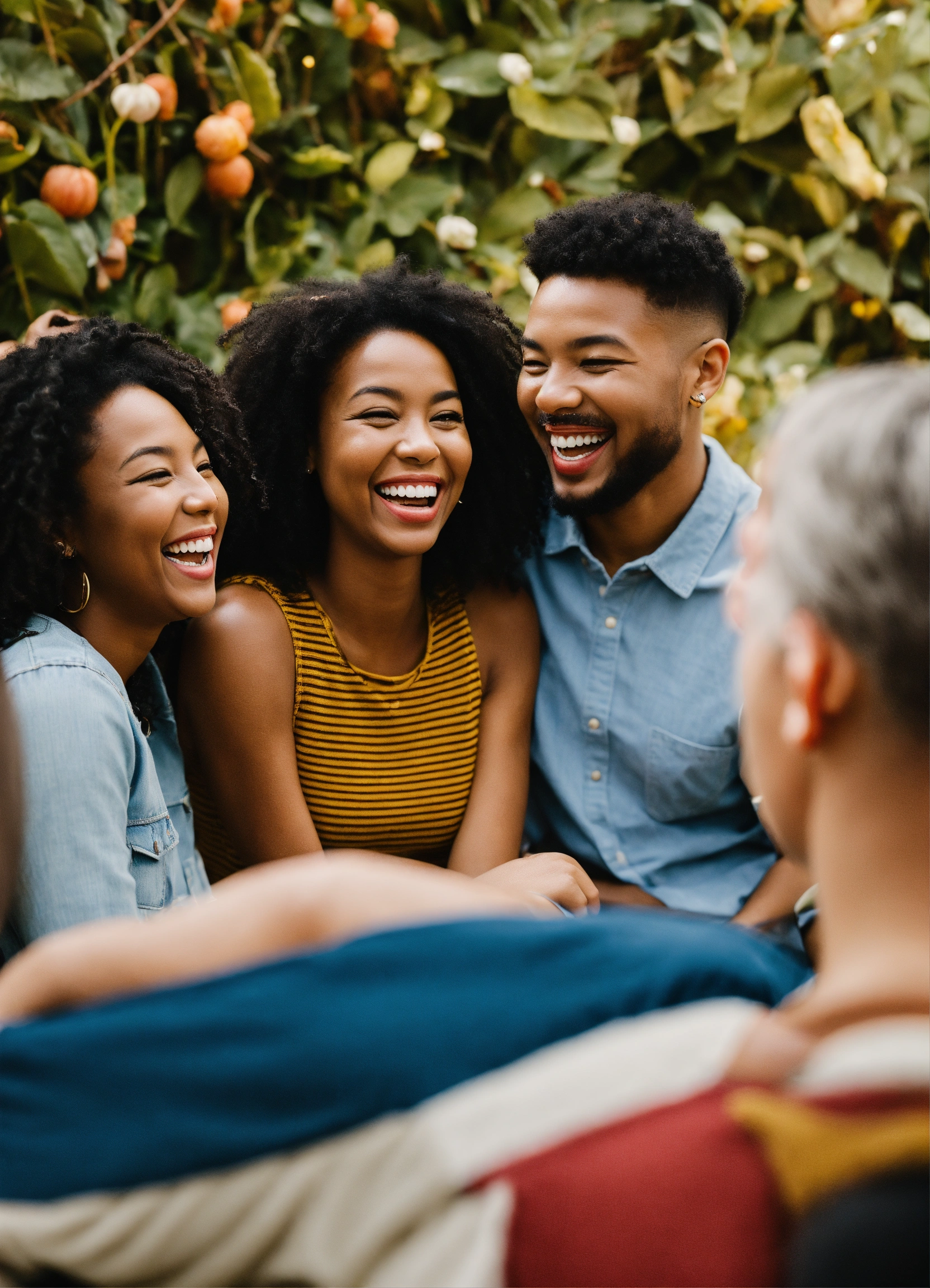Lexica - Diverse individuals sitting in circle laughing and communication