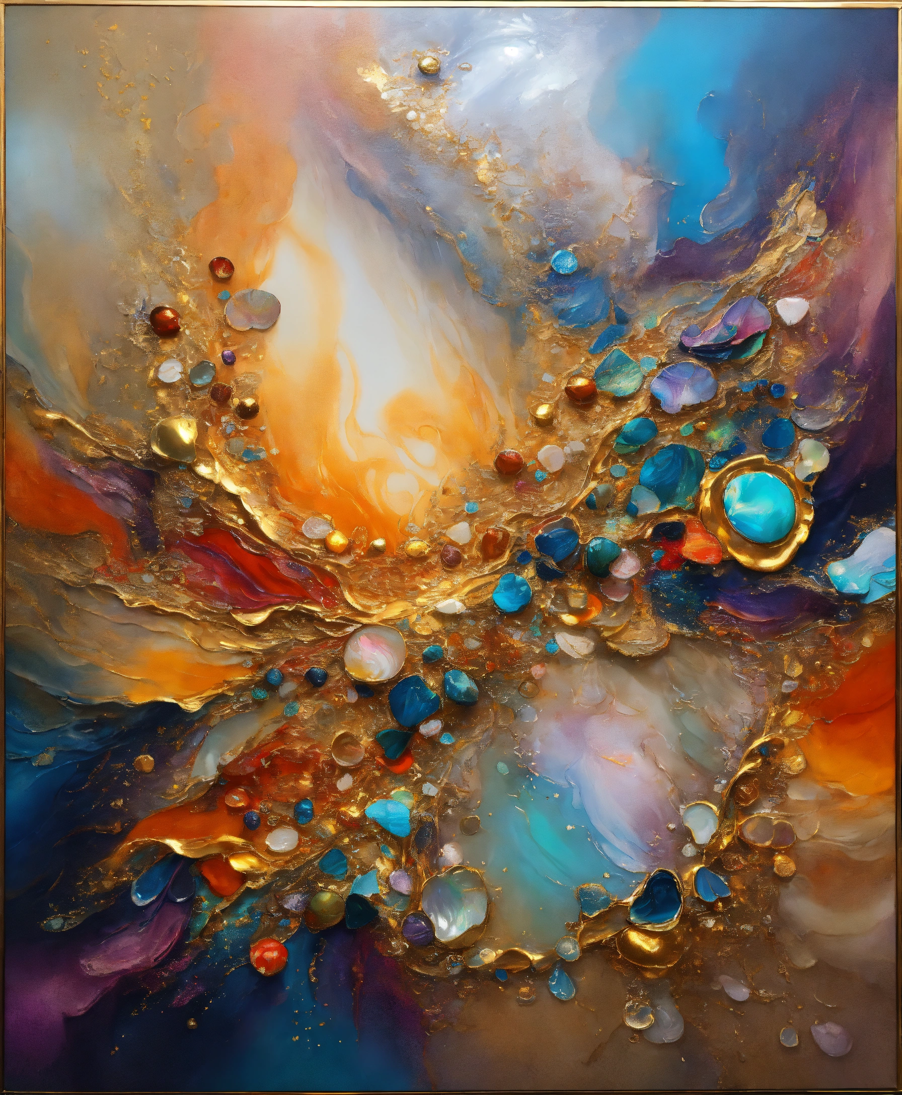 Lexica - Colorful abstract painting oil and water complex complicated ...