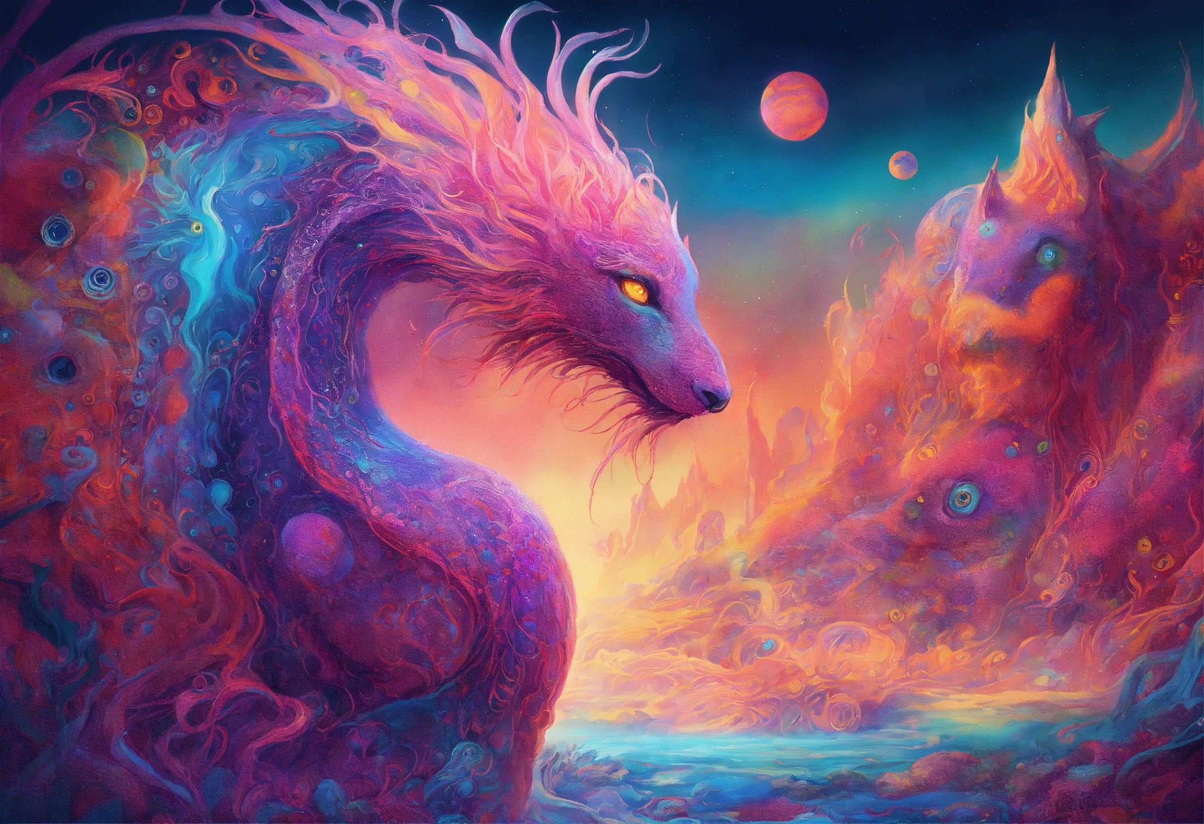Lexica - Creature abstract art fantasy, illustration,highly detailed ...
