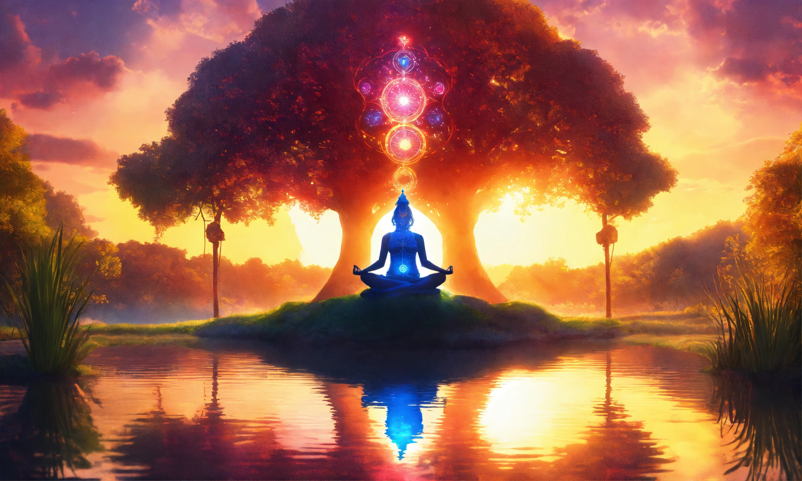 Lexica - God or goddess meditating with chakra wheels in the proper ...