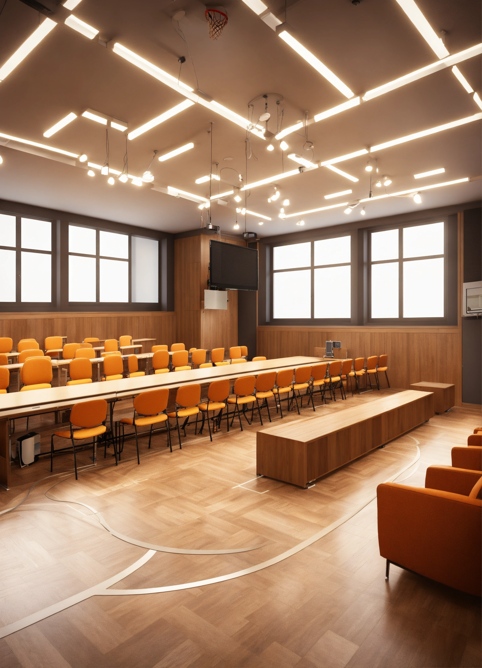 Lexica - A realistic picture of a briefing room for basketball players ...