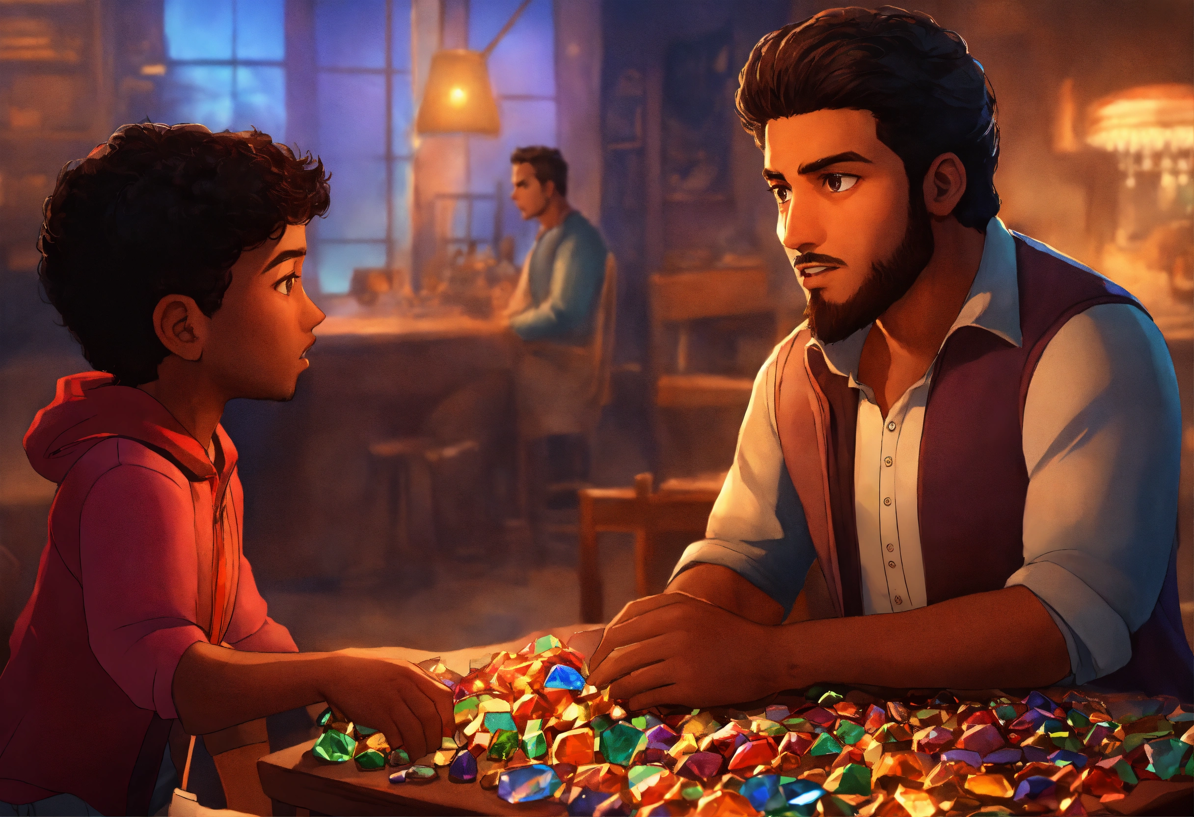 Lexica - Create an image illustrating the scene where Ahmed, looking ...