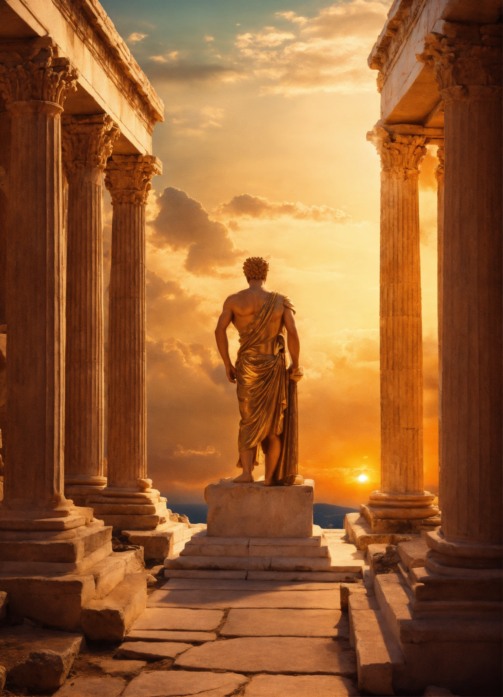 Lexica - The greek god apollo watching over the temple of apollo from ...