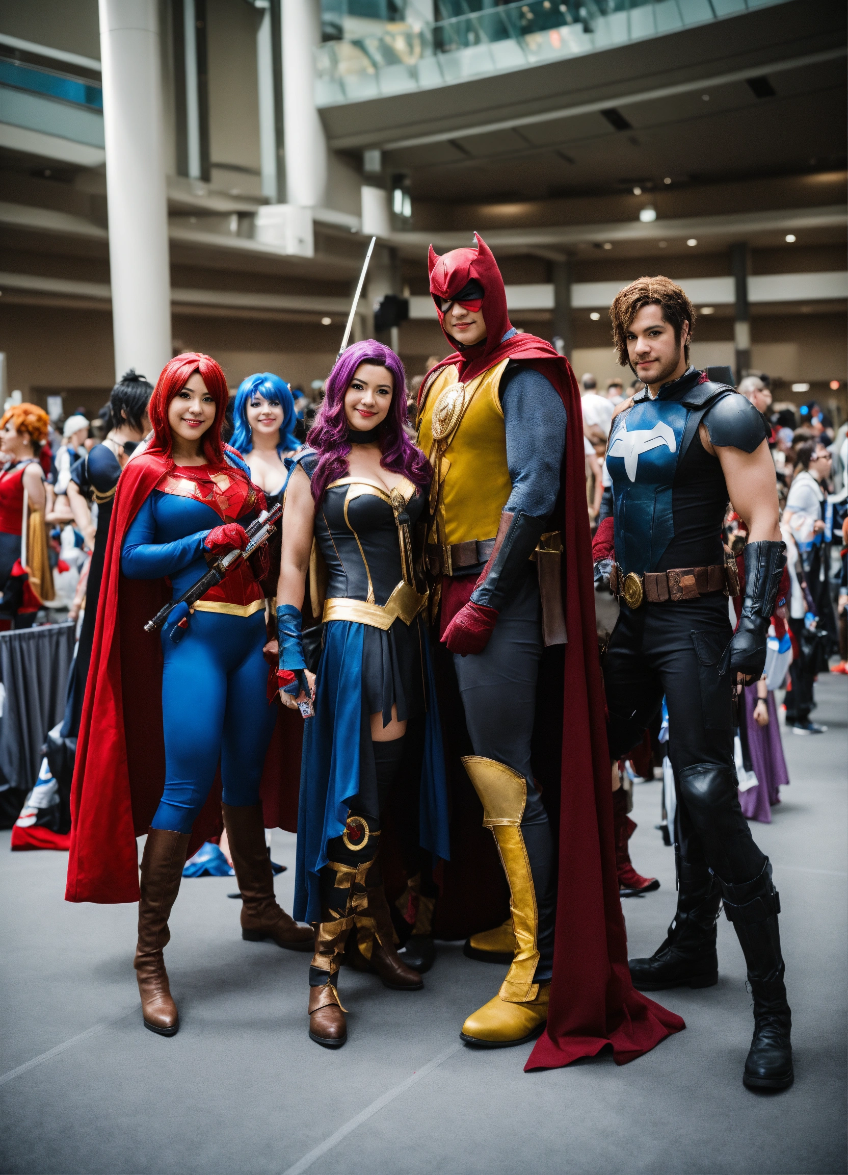 Lexica - Comic con group photo, lots of different cosplay, shot on Sony ...