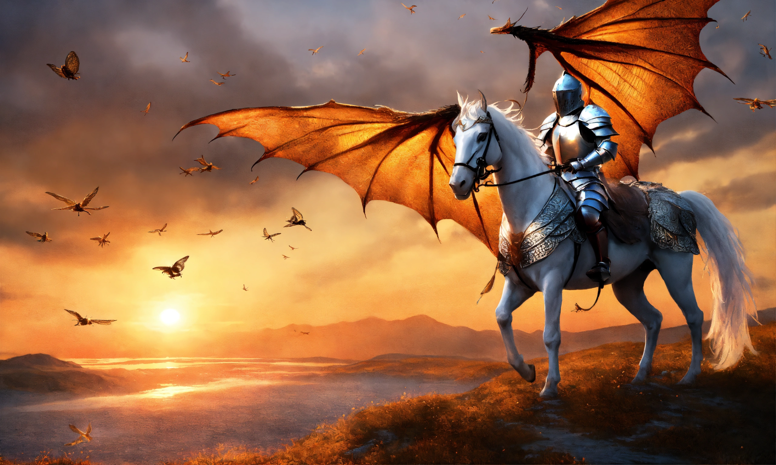 Lexica - Beautiful white female maiden with dragon wings and flies off ...