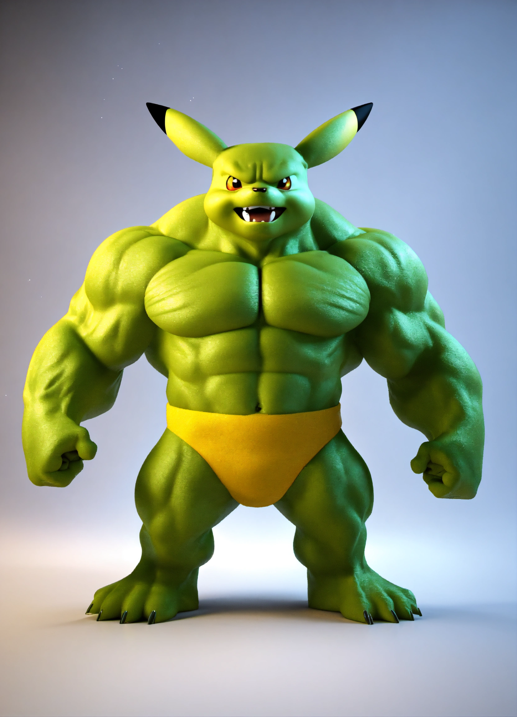 Lexica - A pikachu but hulk ,render oktan 3d