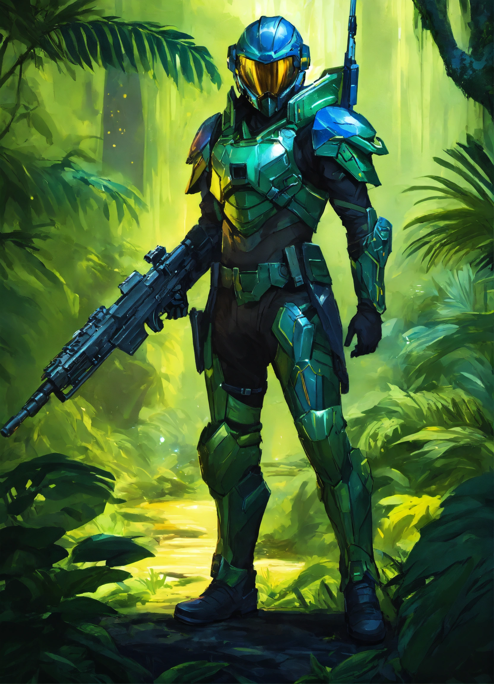 Lexica - Epic drawing of a full body of a high elf sci fi soldier ...