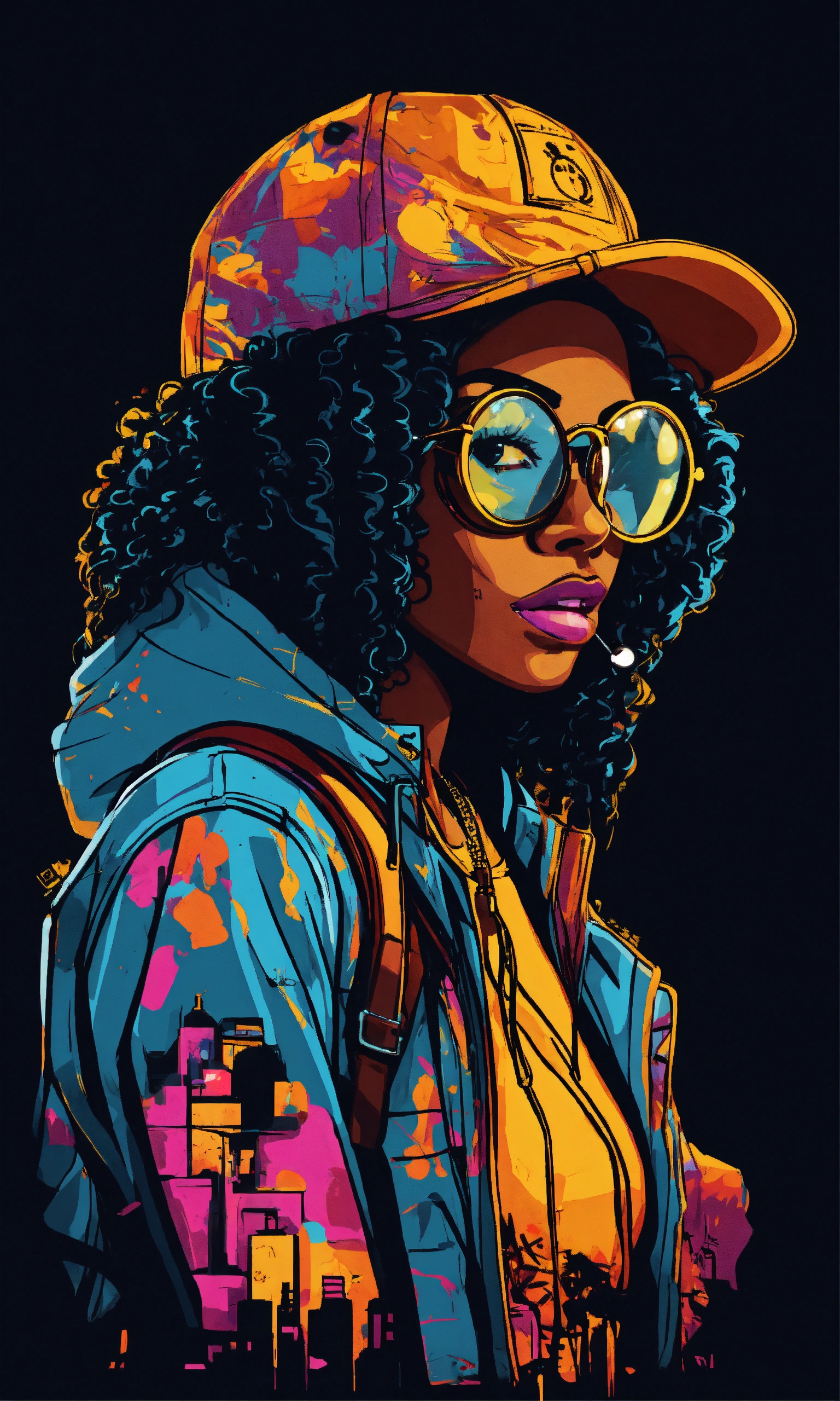 Lexica - Graffiti Urban Explorer Black Woman in graffiti-adorned ...