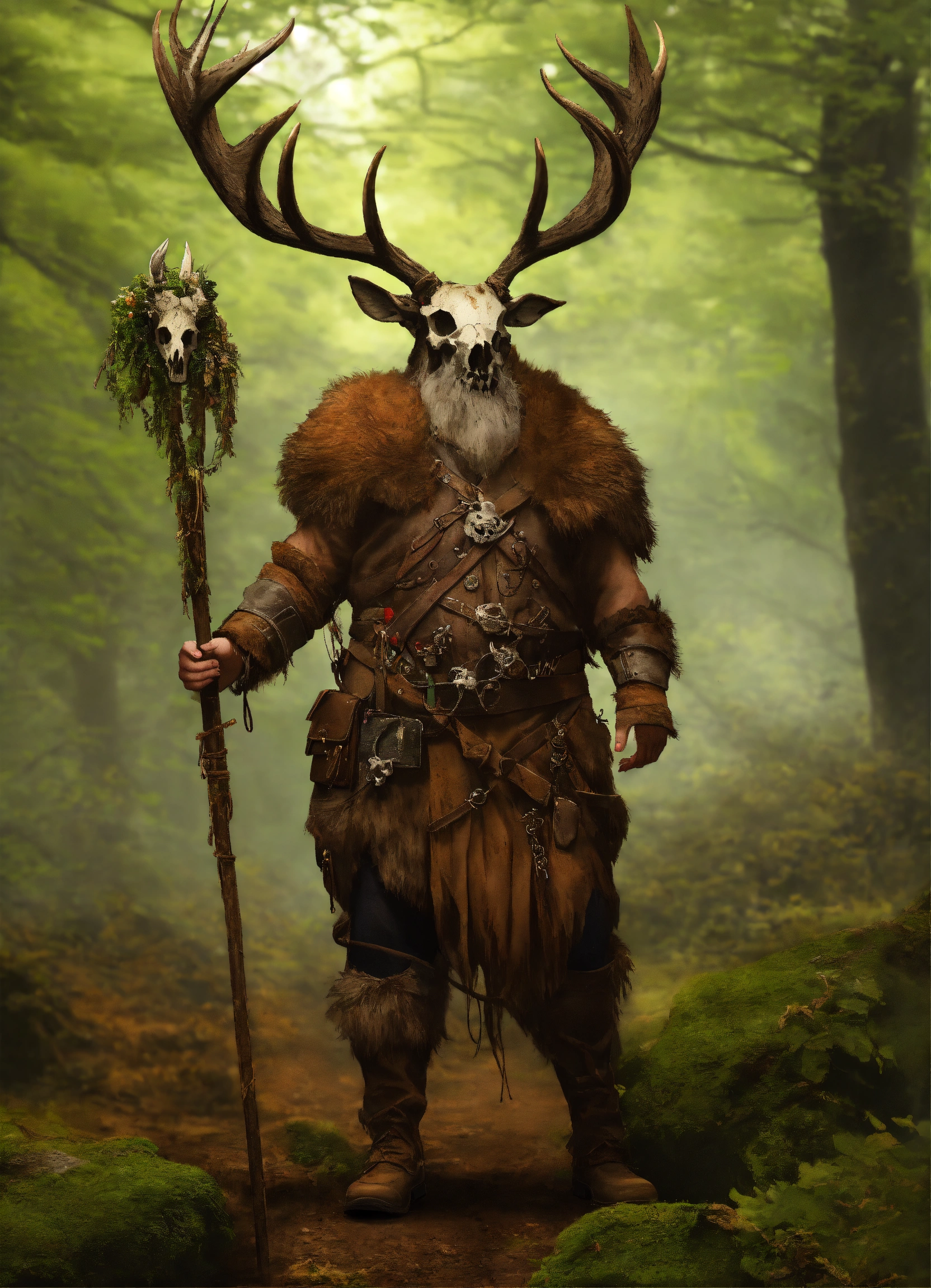 Lexica - Human male, druid, age 50s, over weight and dirty, wearing ...