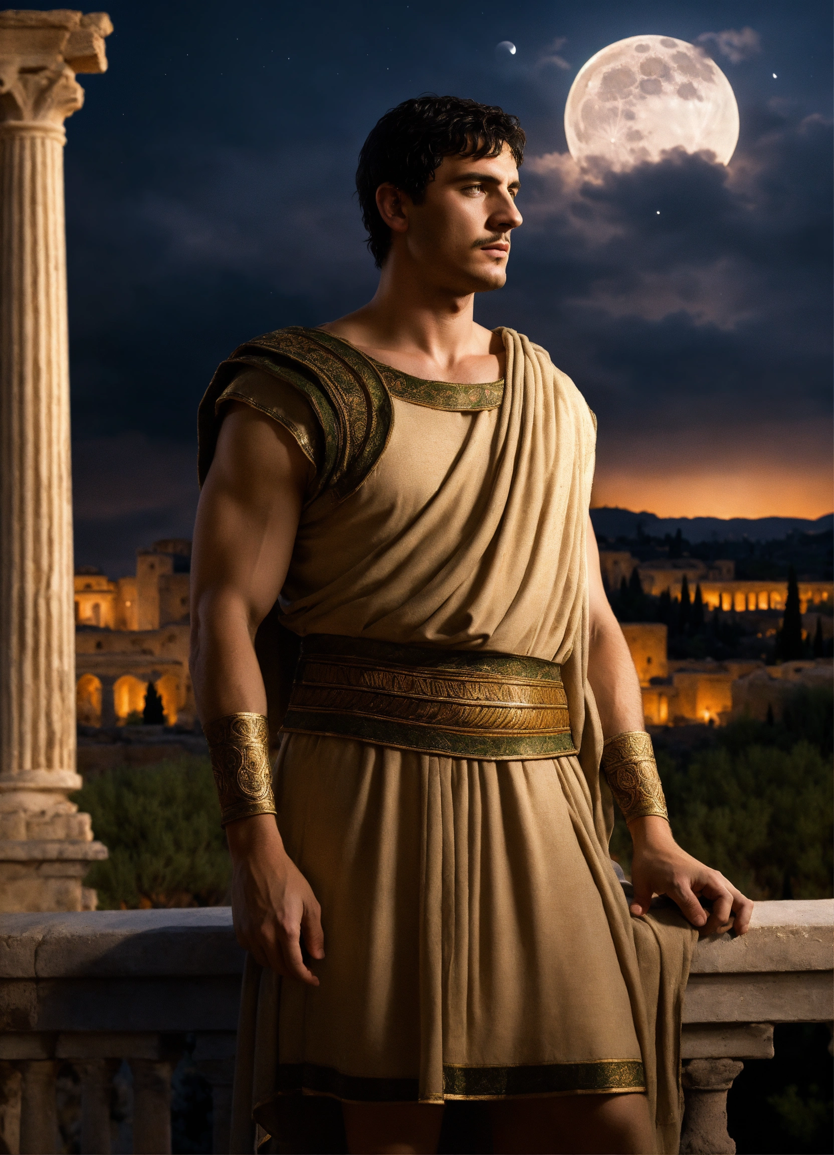 Lexica - A portrait of an accurate short-haired dark-haired achilles ...