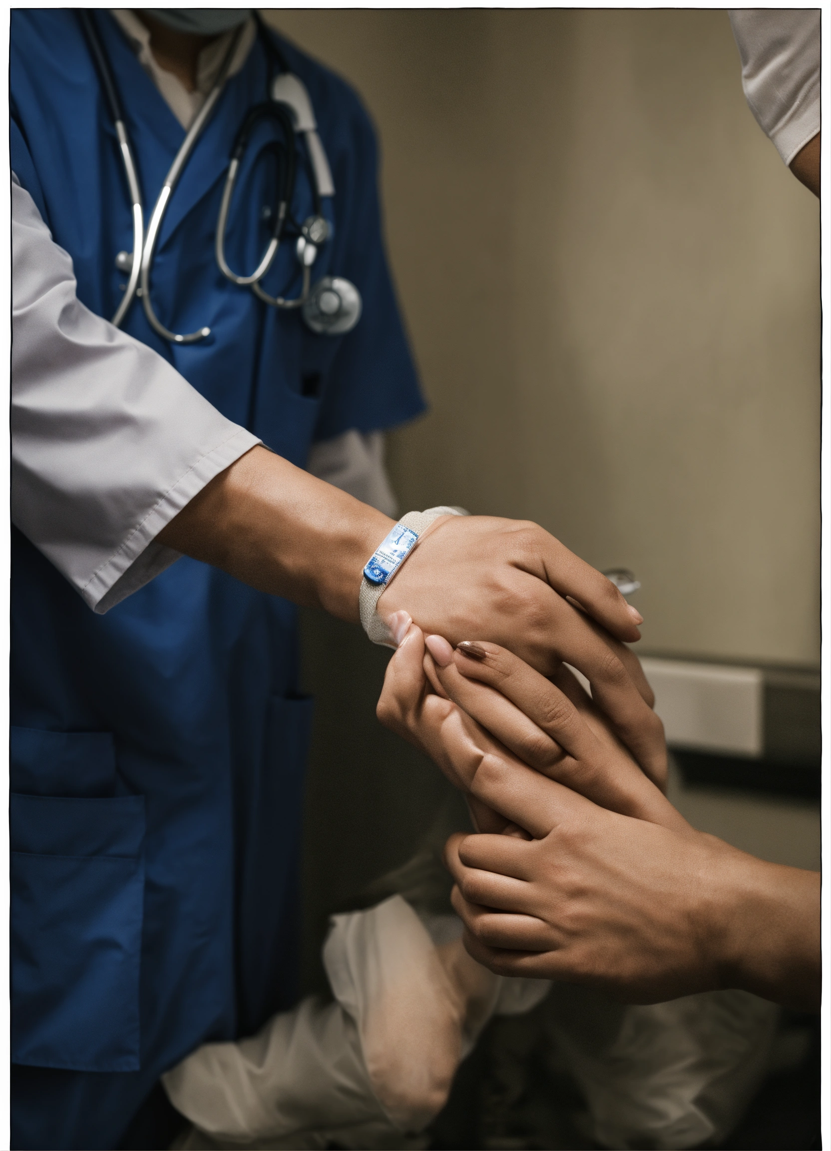 Lexica - A lifeless person hold doctor wrist