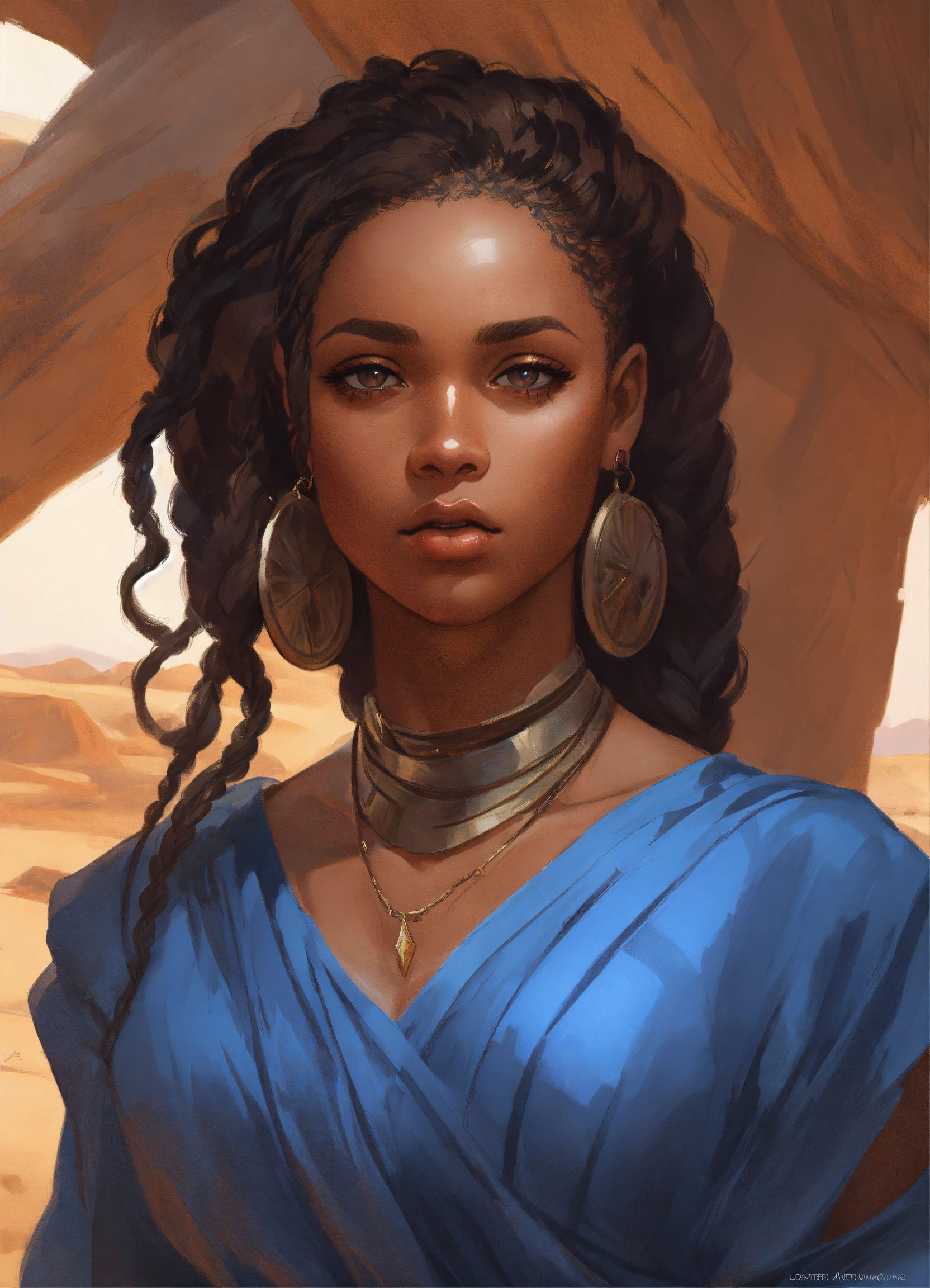 Lexica - Portrait of light skin black woman, age 20, dark brown hair ...